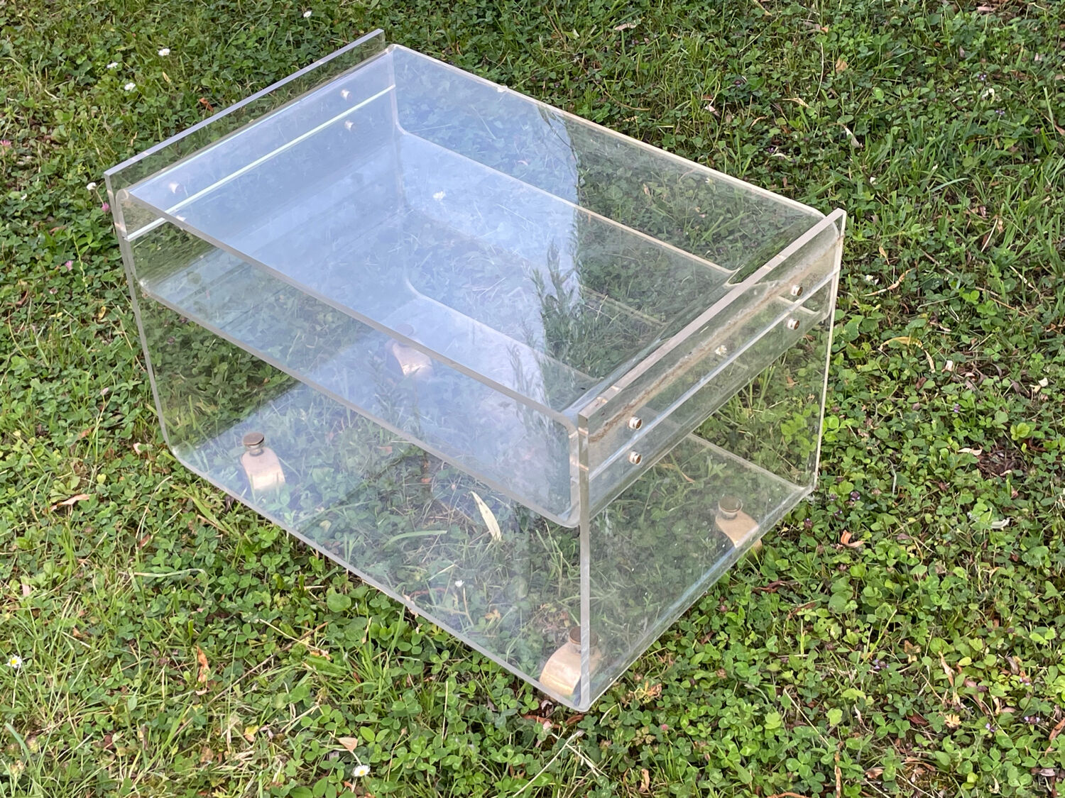 Meuble tv et hi-fi en plexiglass transparent vintage | Selency