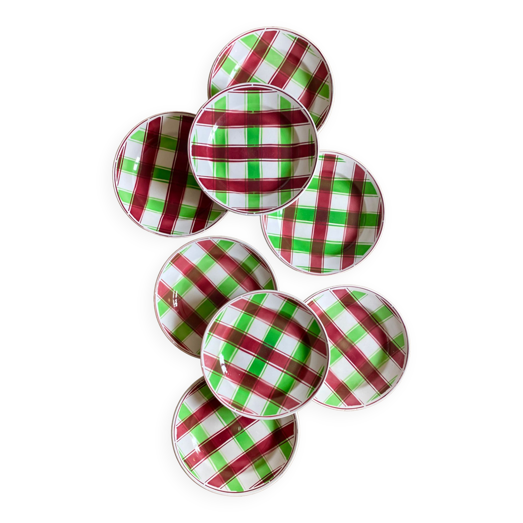 Lot De 8 Assiettes Plates Anciennes Modèles Sousse De Digoin