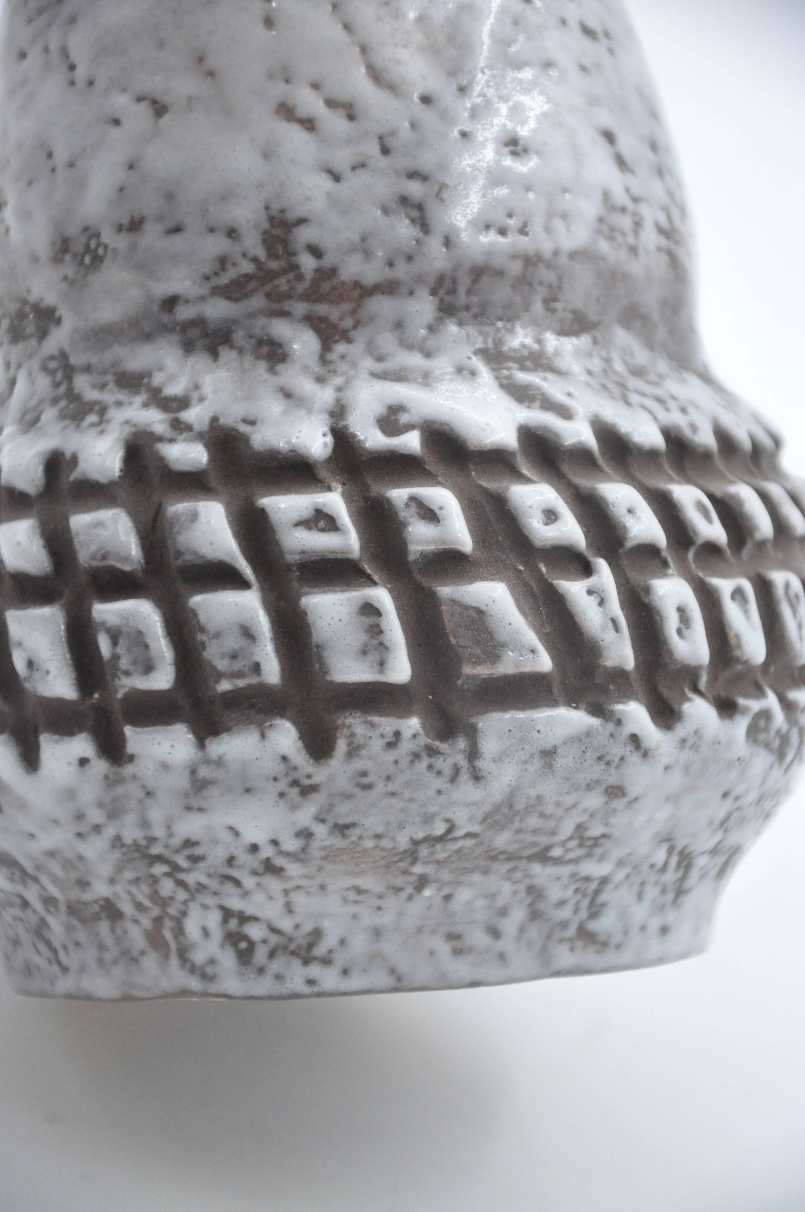 Old sandstone lamp legs signed Albert Thiry Vallauris ceramic ...