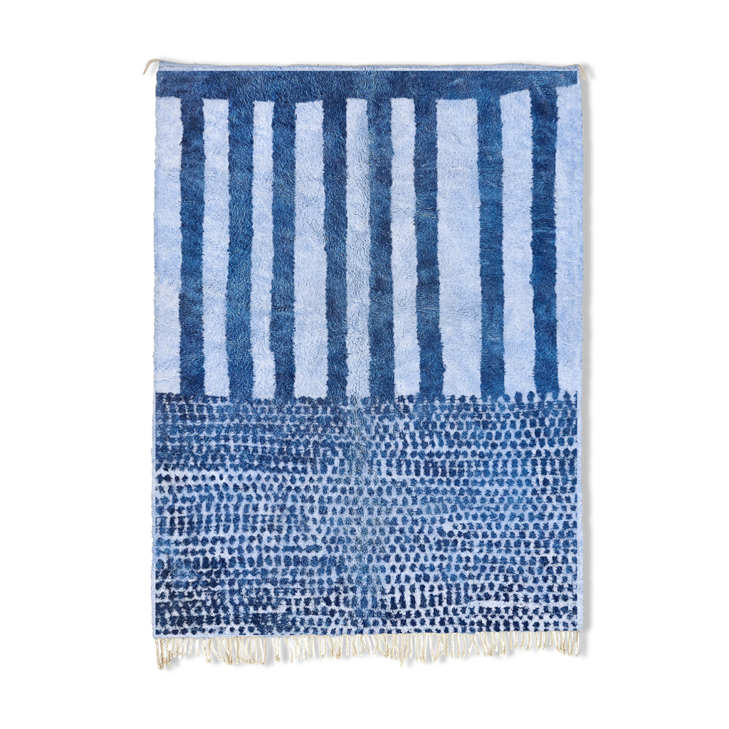 Tapis marocain moderne bleu | Selency