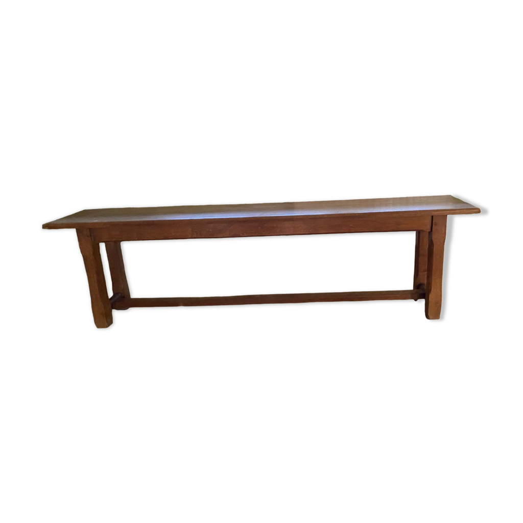 Banc de ferme en bois / orme massif vintage | Selency