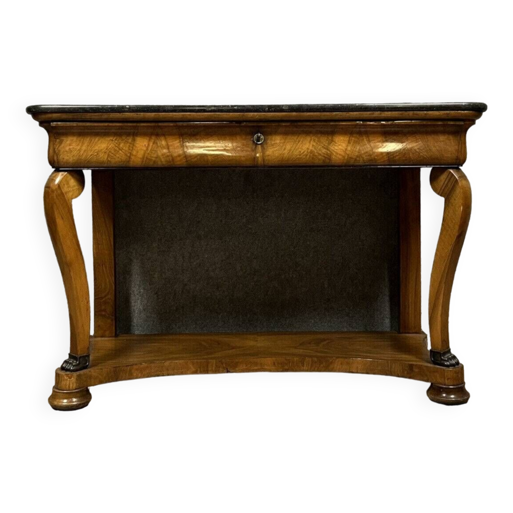 Console époque Empire en noyer blond vers 1810-1820 | Selency