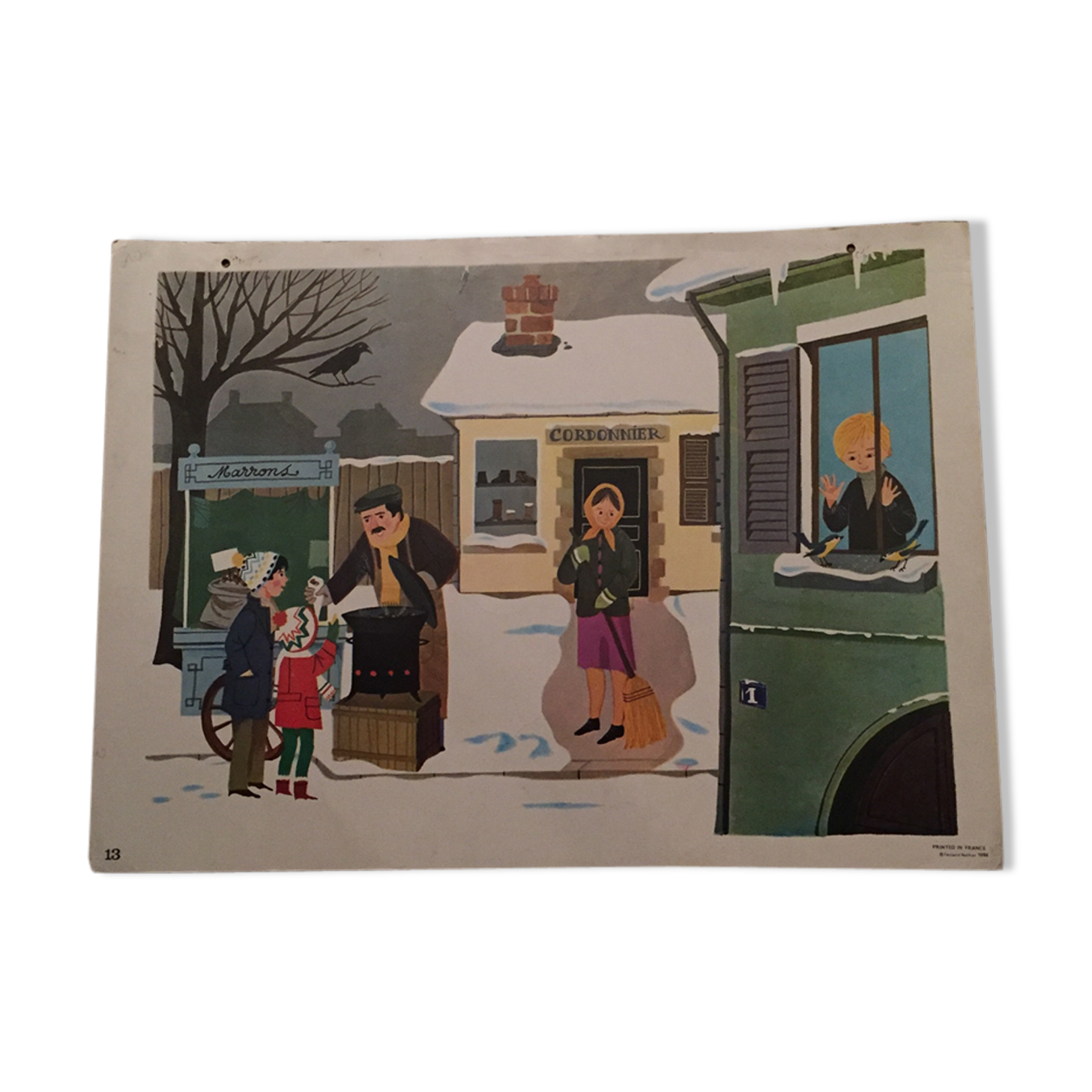 Affiche hiver Fernand Nathan vintage | Selency