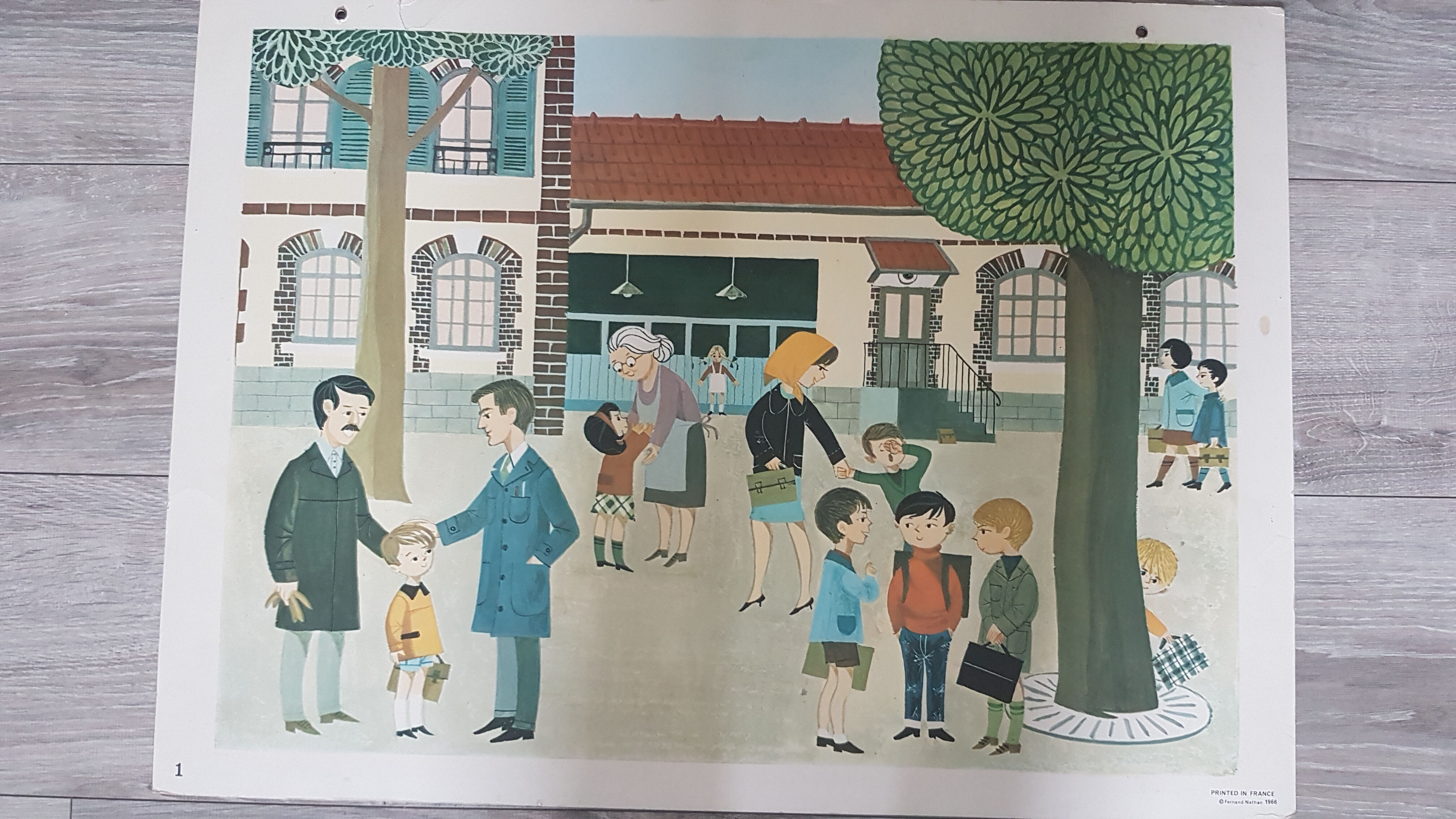 Affiches scolaires - scènes de vie - Fernand Nathan 1966 | Selency