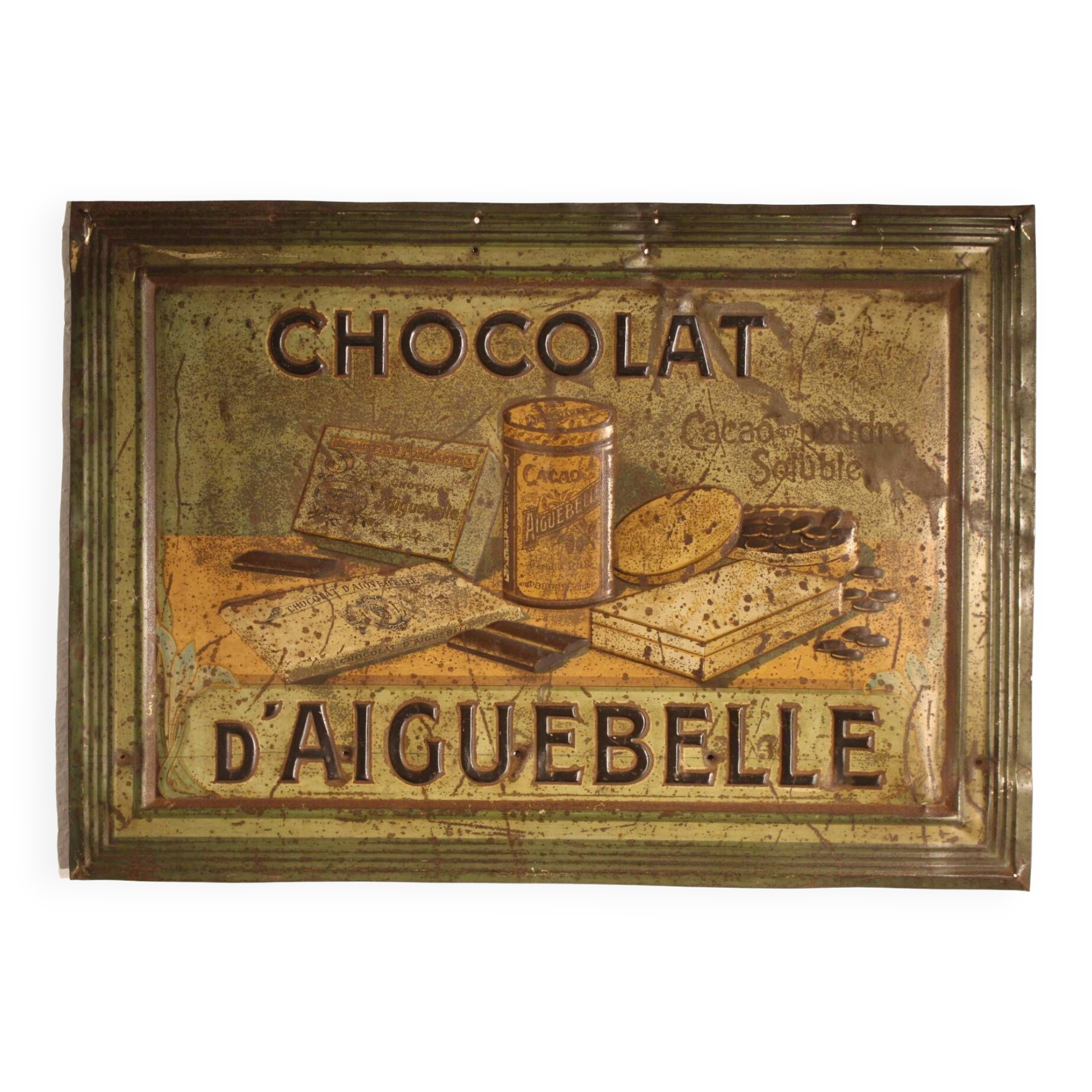 Plaque publicitaire chocolat d’Aiguebelle | Selency