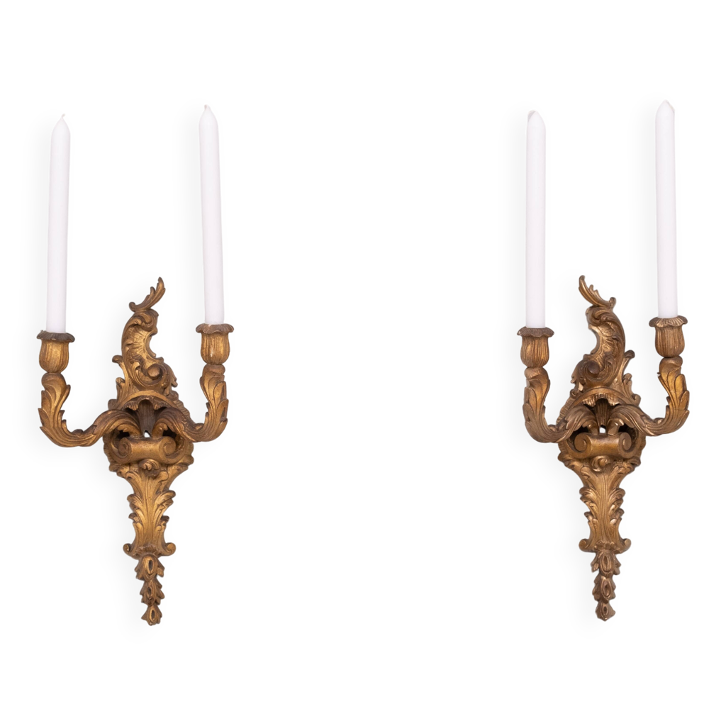 Bougeoirs murales rococo, années 1920 France | Selency