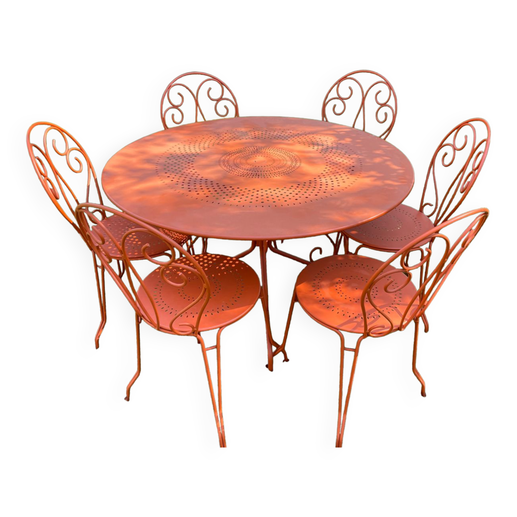 Table fer forgé et ses 6 chaises | Selency