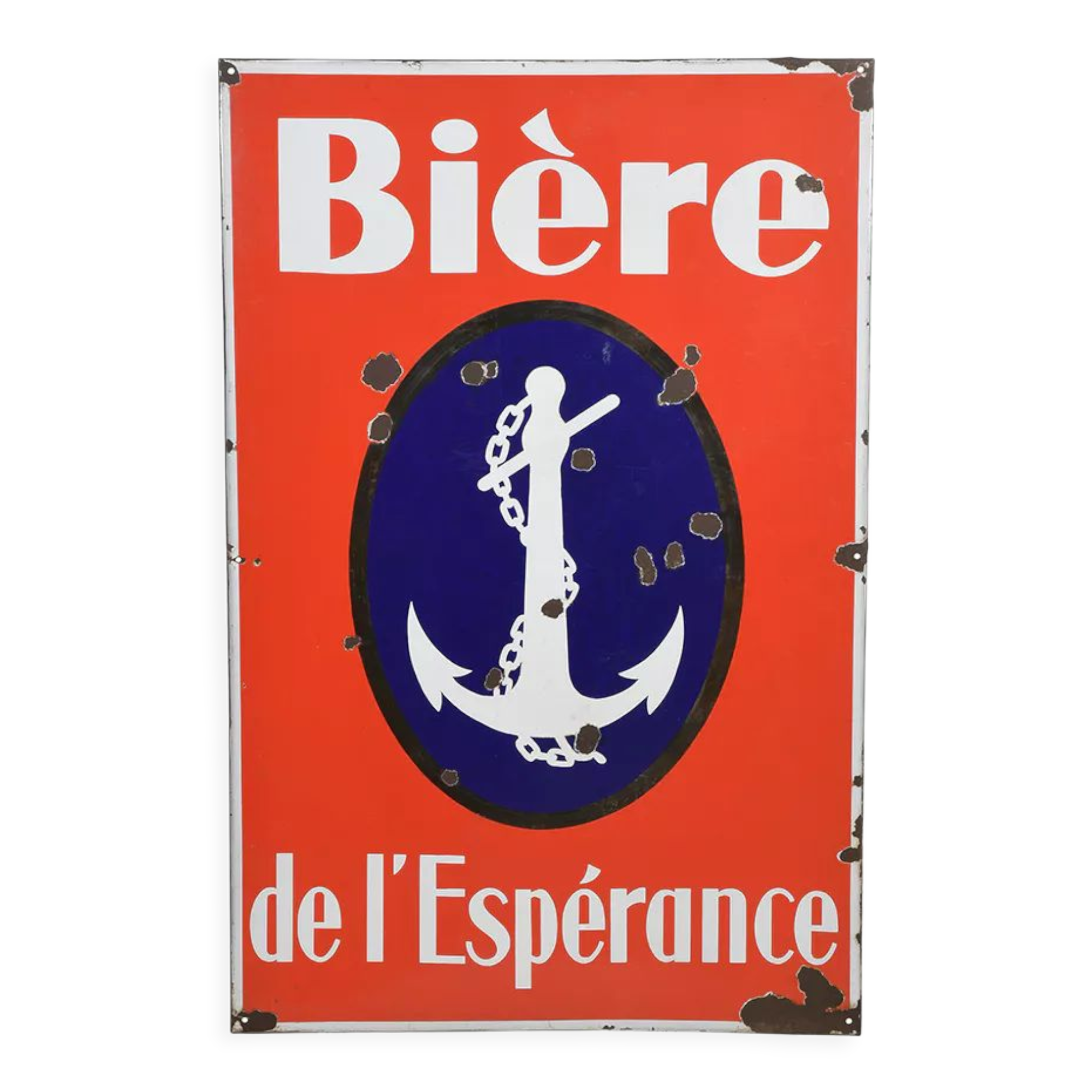 Plaque publicitaire émaillée Bière de l’Espérance | Selency