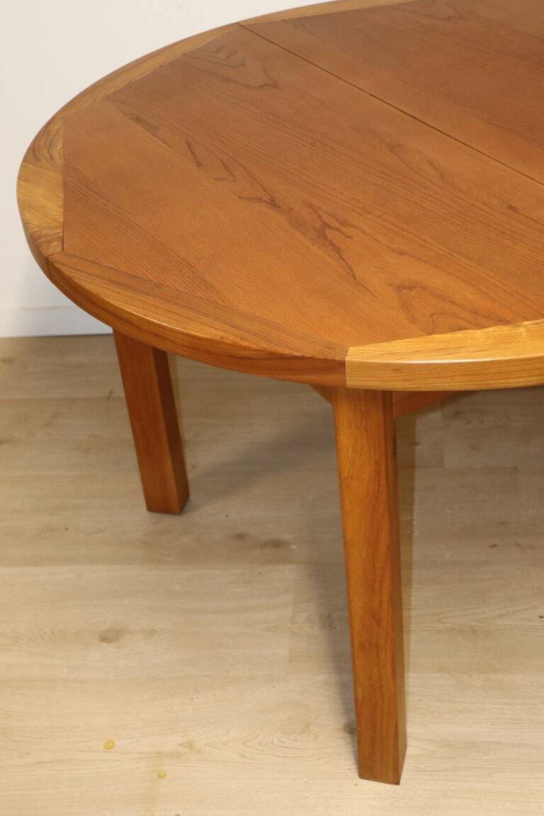 Table de repas vintage extensible en orme massif, 1980 | Selency