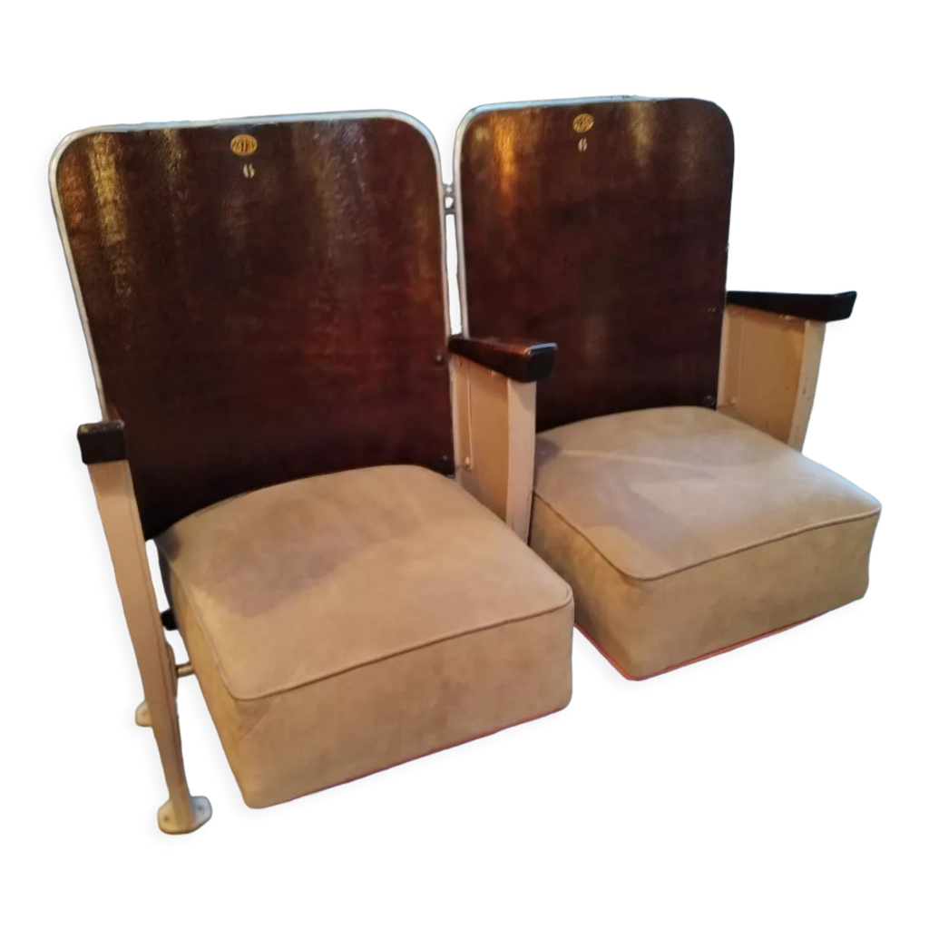 Banquette de cinéma 2 places années 50 | Selency