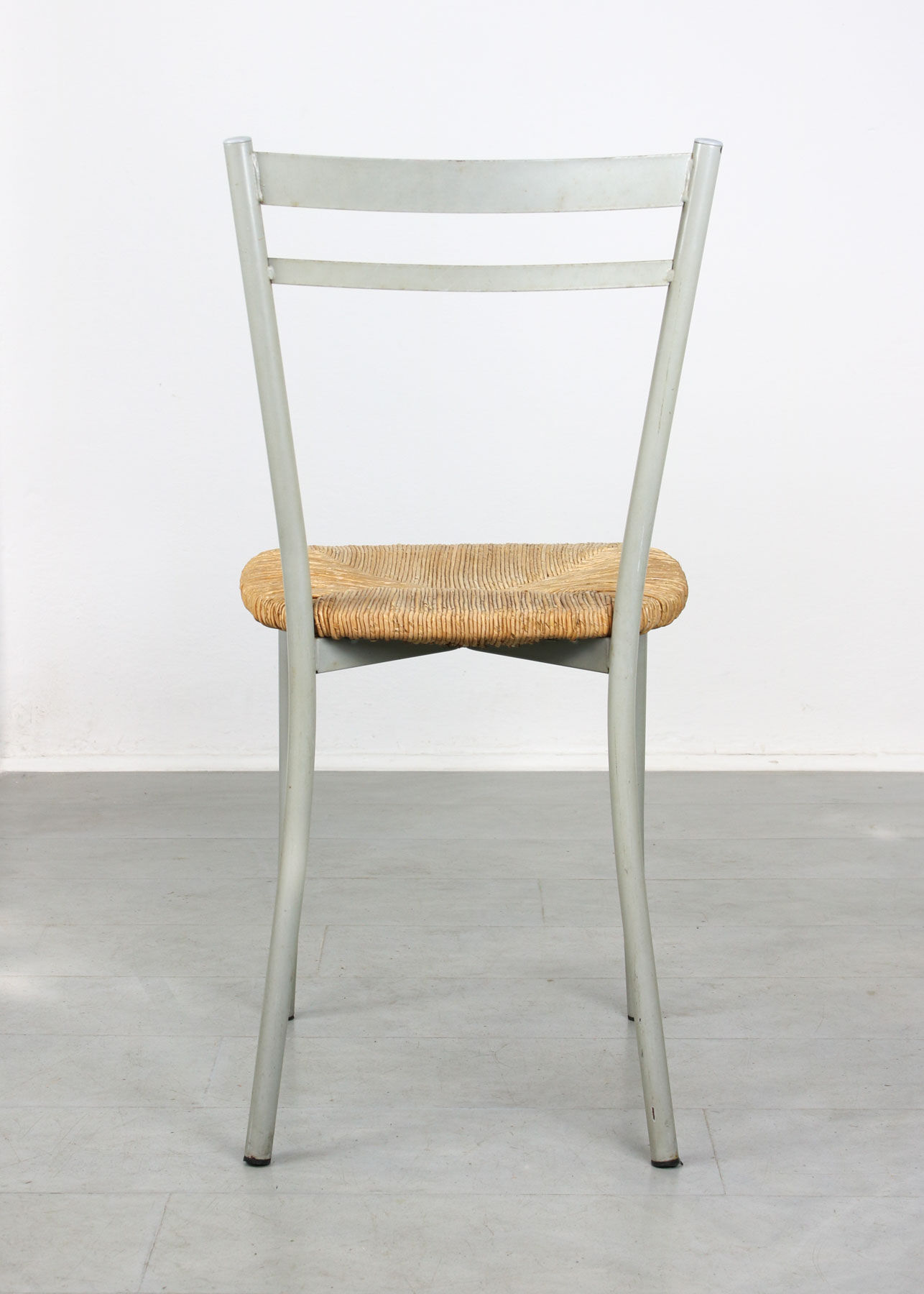 Chaise italienne vintage en paille et métal | Selency