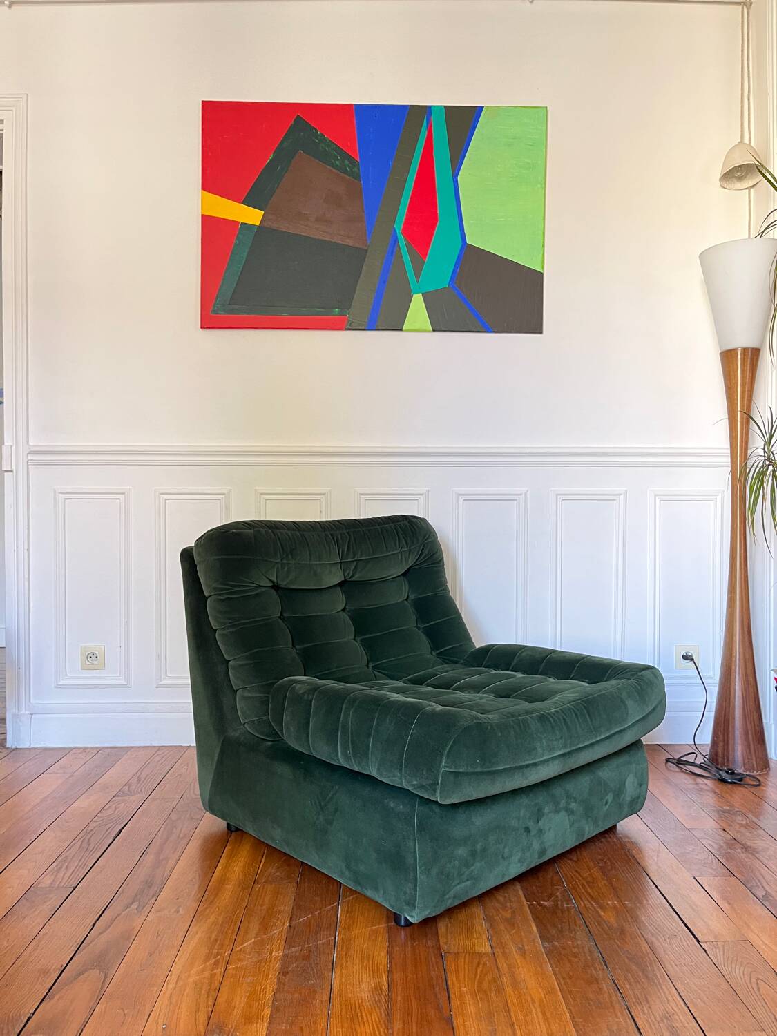 Chauffeuse velours vert | Selency