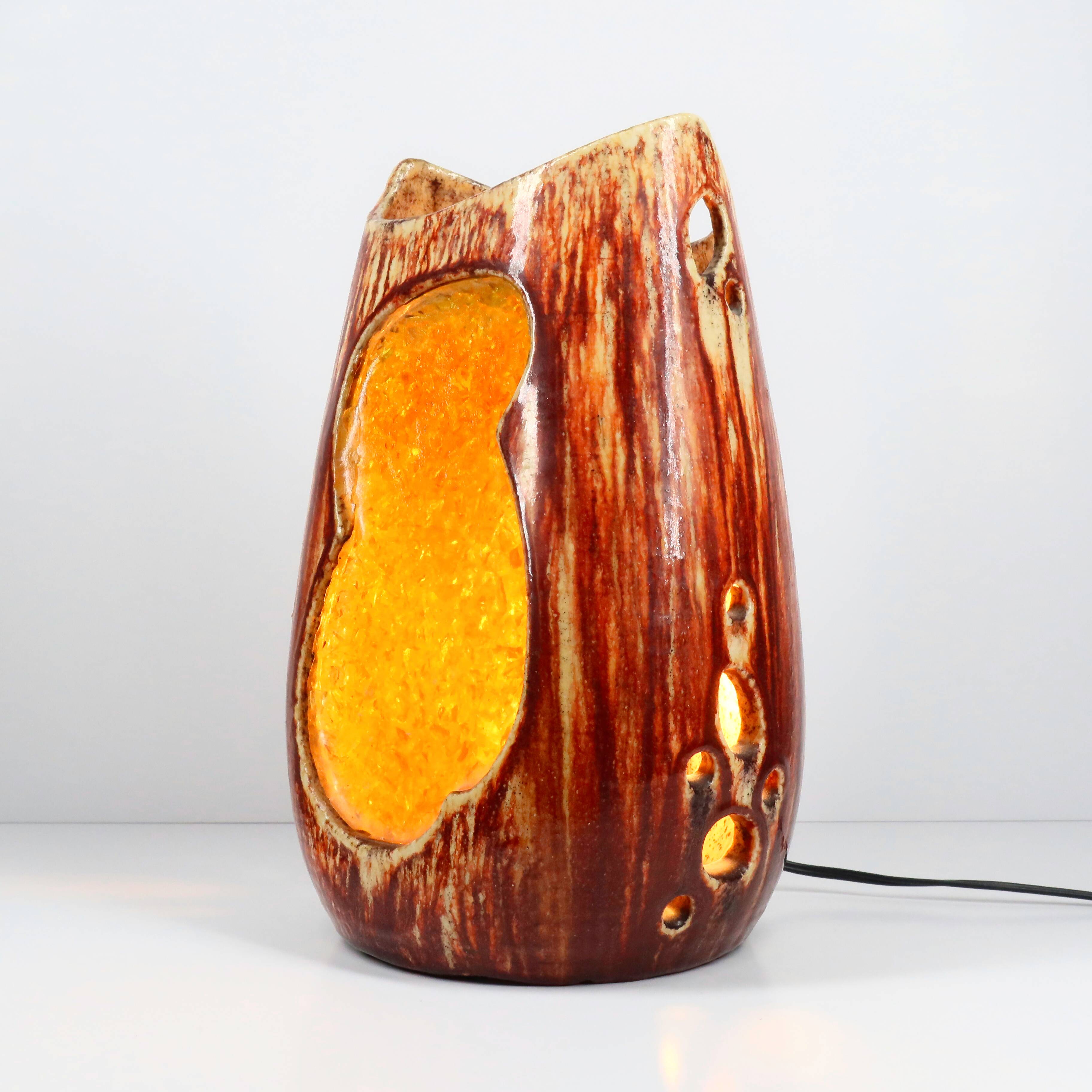 Lampe en céramique des Ateliers d'Accolay, années 1960 | Selency