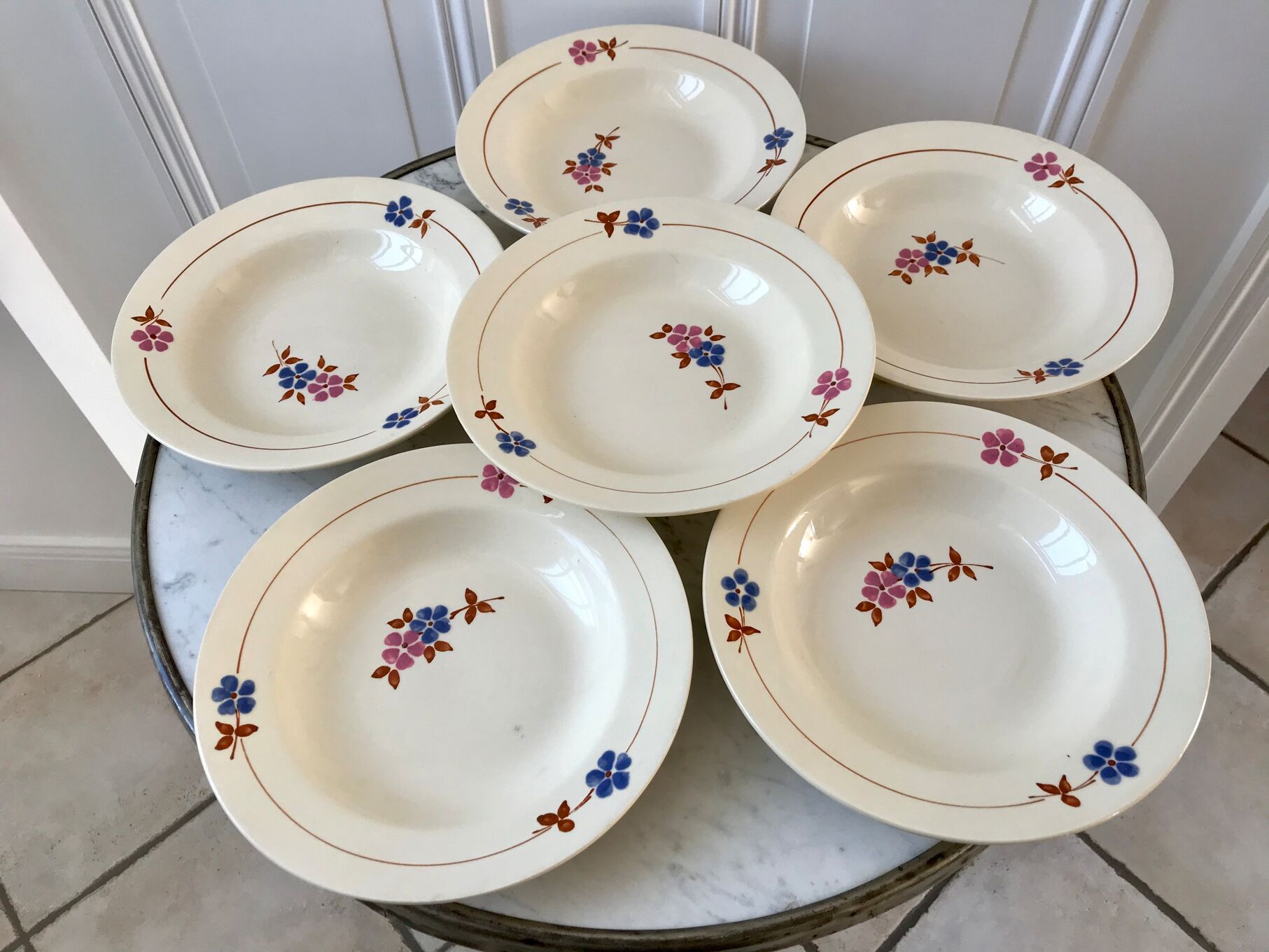Lot De 6 Assiettes Creuses Orchies Moulin Des Loups Modèle Germaine