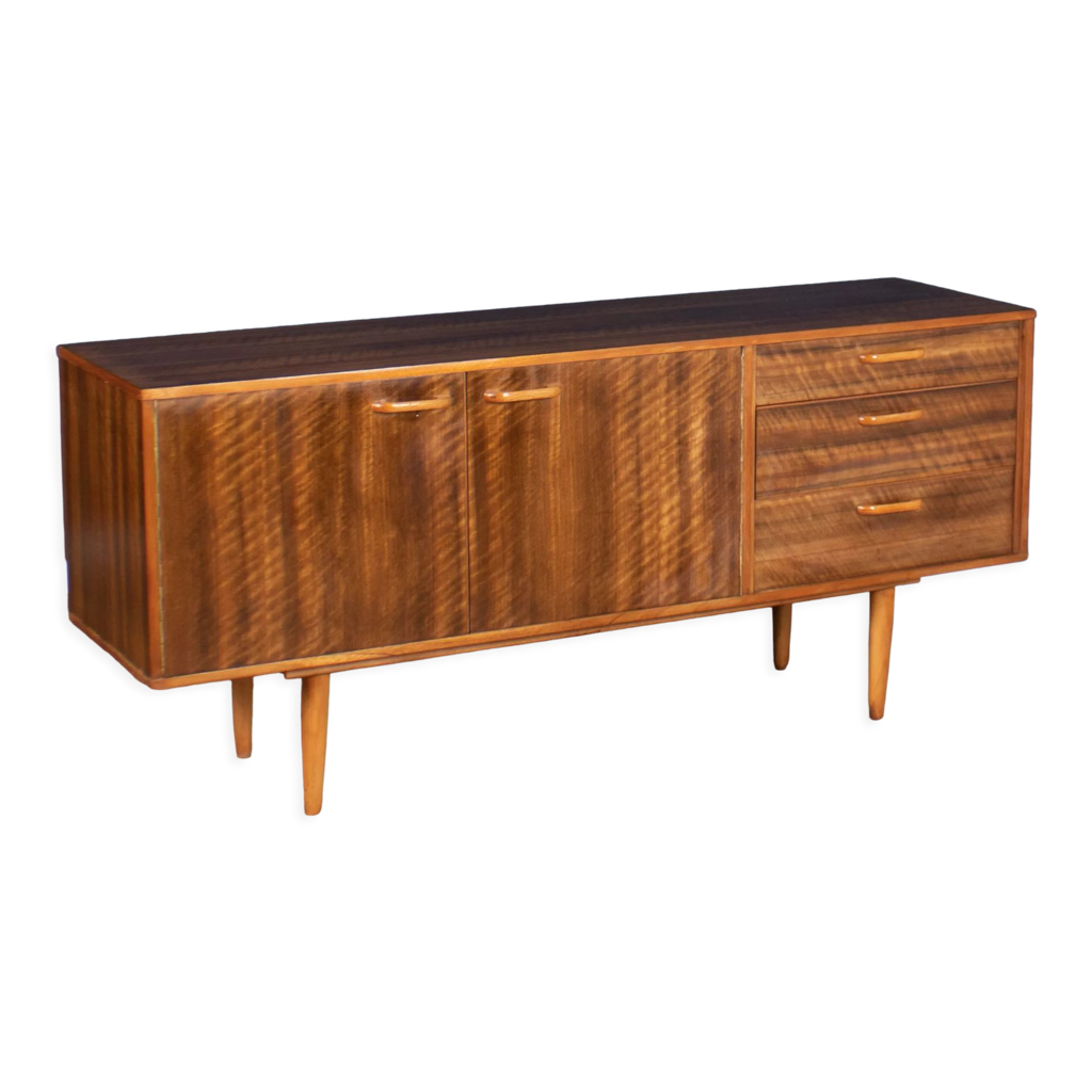 Enfilade rétro teck mid century teck & walnut des années 1960 | Selency