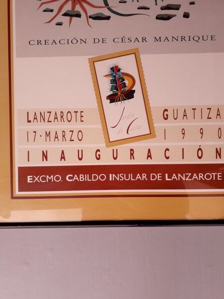 Affiche poster - Cesar Manrique - Lanzarote - 1990 - inauguration | Selency