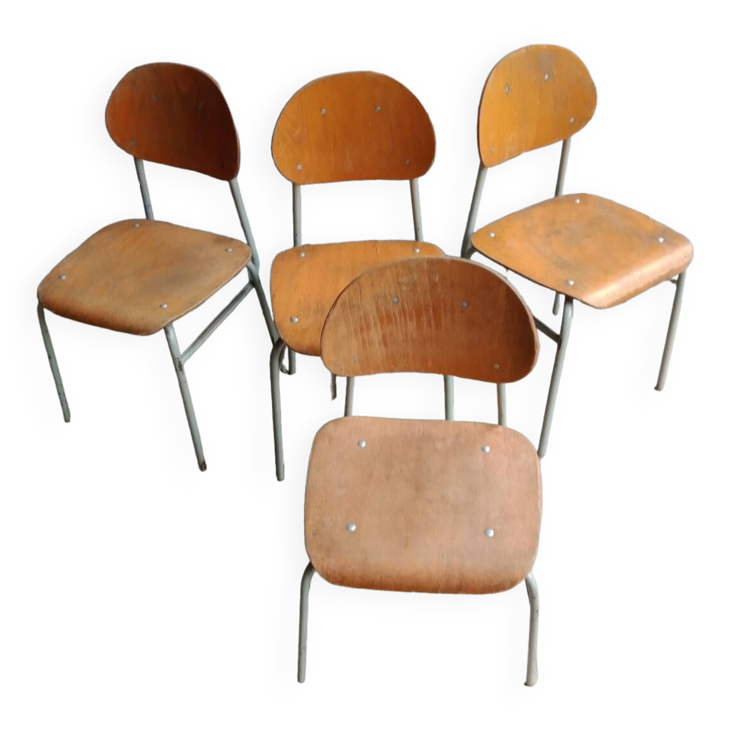 Chaises d'école design industriel années 50 | Selency