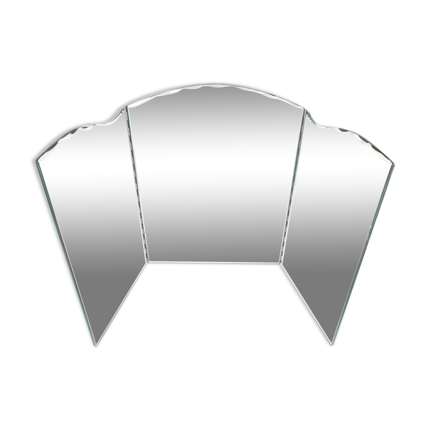 Miroir à coiffeuse triptyque biseauté à poser | Selency