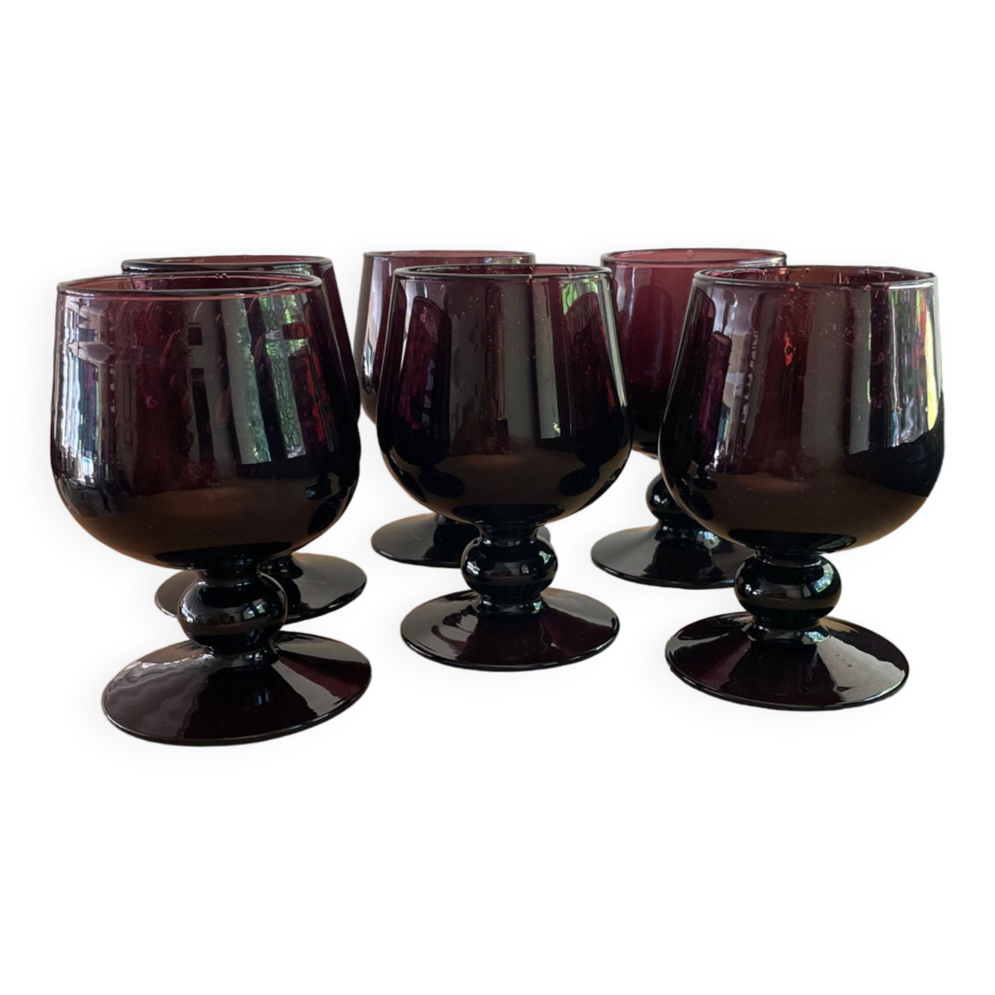 6 verres Biot Mauve | Selency