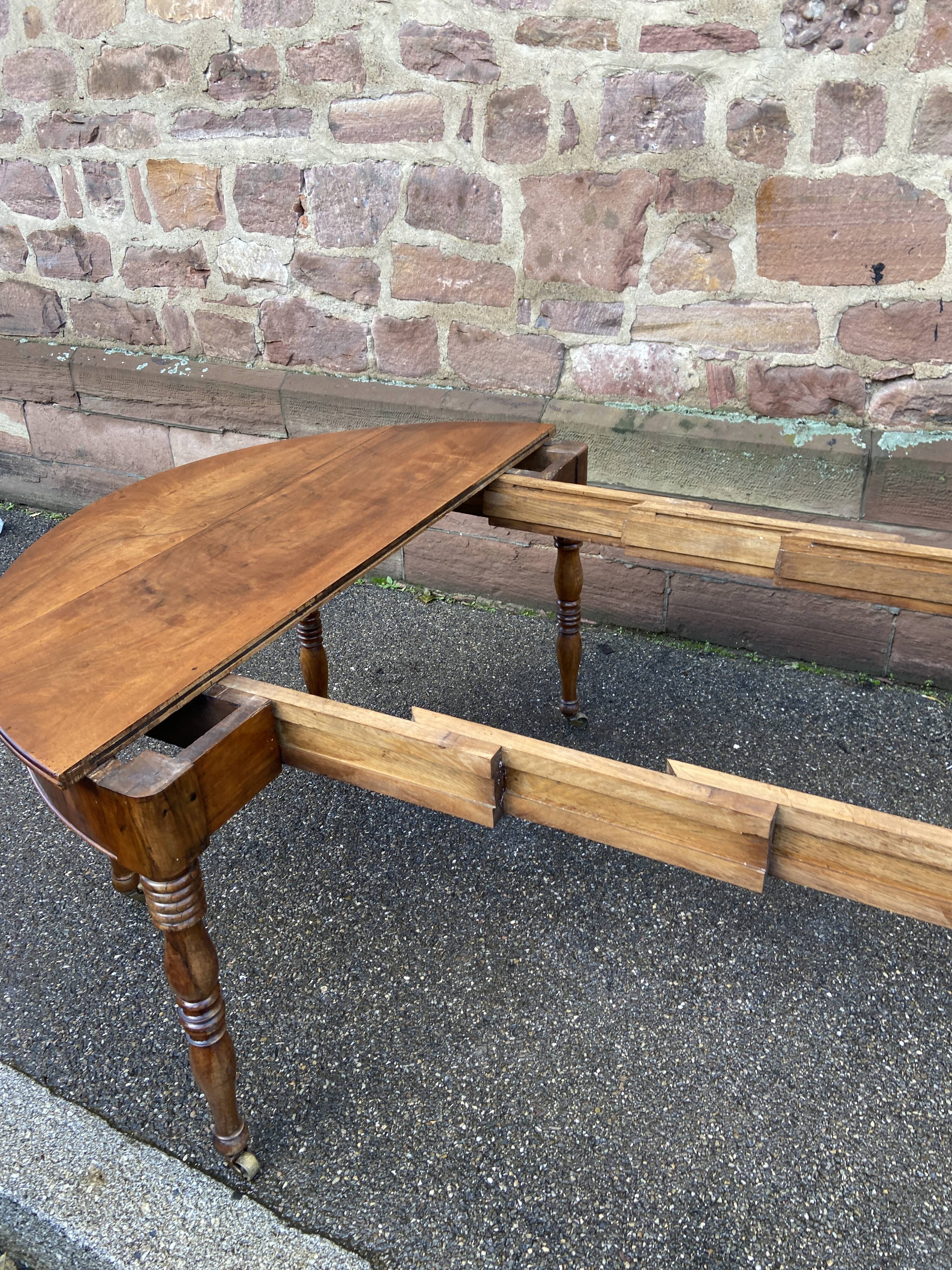 Table demi lune extensible 4 mètres salle à manger Louis Philippe | Selency