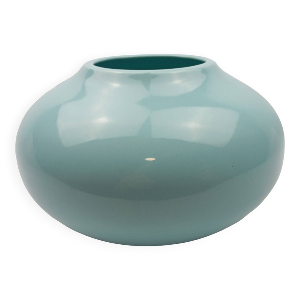 Saint Clément vase boule en céramique bleu céladon | Selency