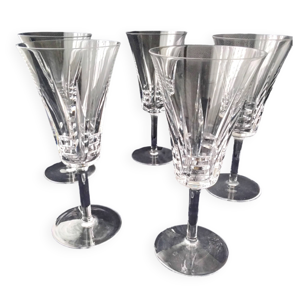 5 Verres à eau ou grand verres à vin cristal Villeroy Boch Modèle ...