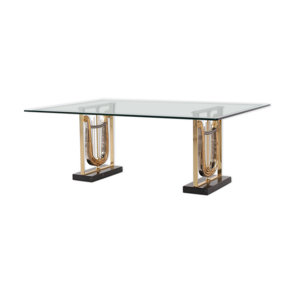 Table basse italienne aux lyres, 1970 | Selency