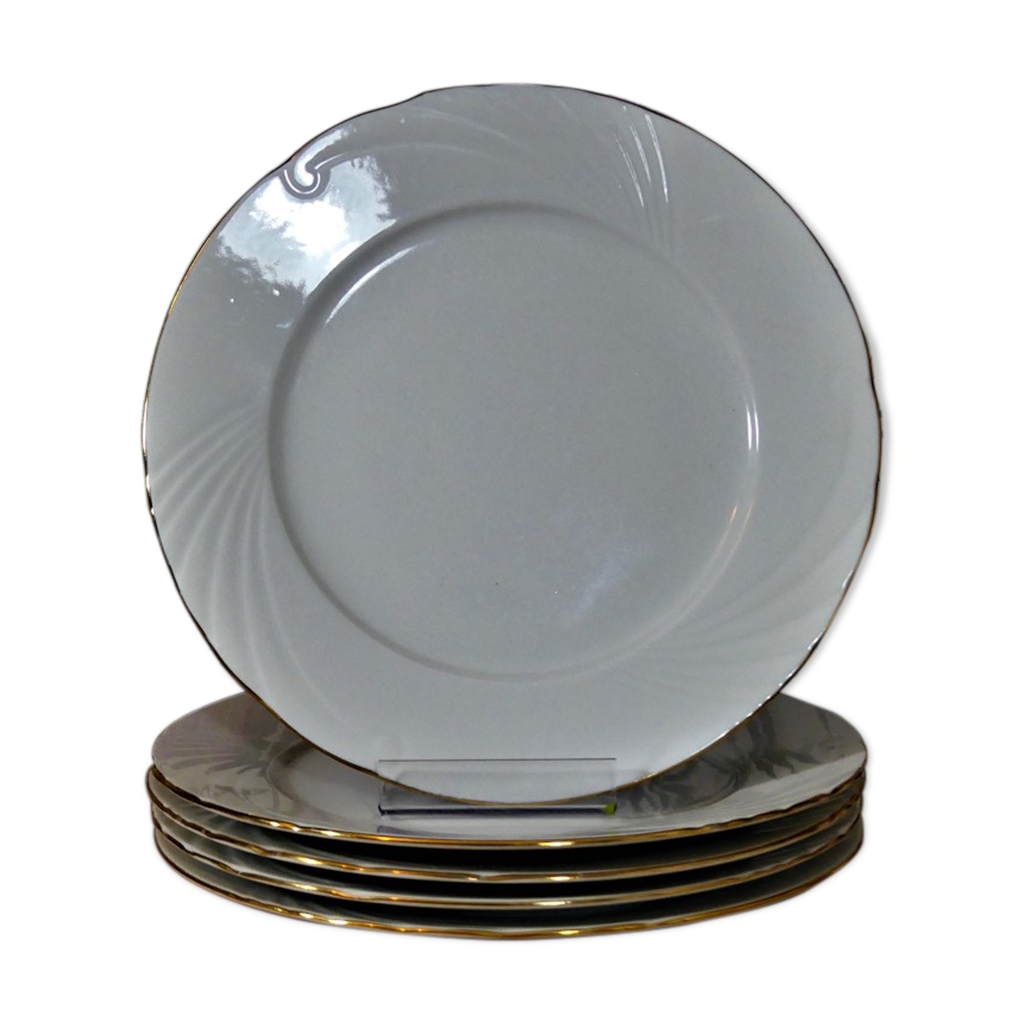 Cinq assiettes de table en porcelaine | Selency
