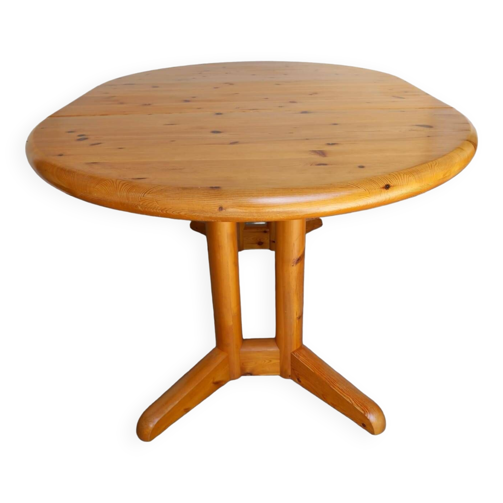 Table ronde en pin, Danemark, années 1980 | Selency