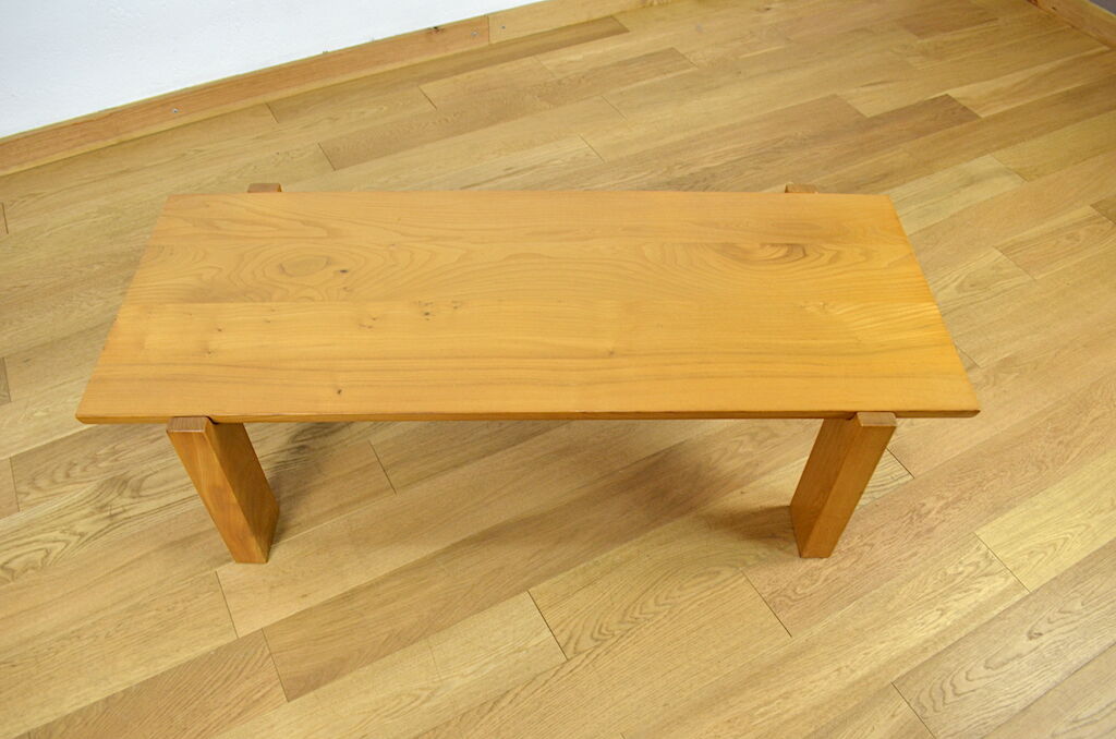 Table basse vintage en orme de Luigi Gorgoni édition roche bobois 1980 | Selency