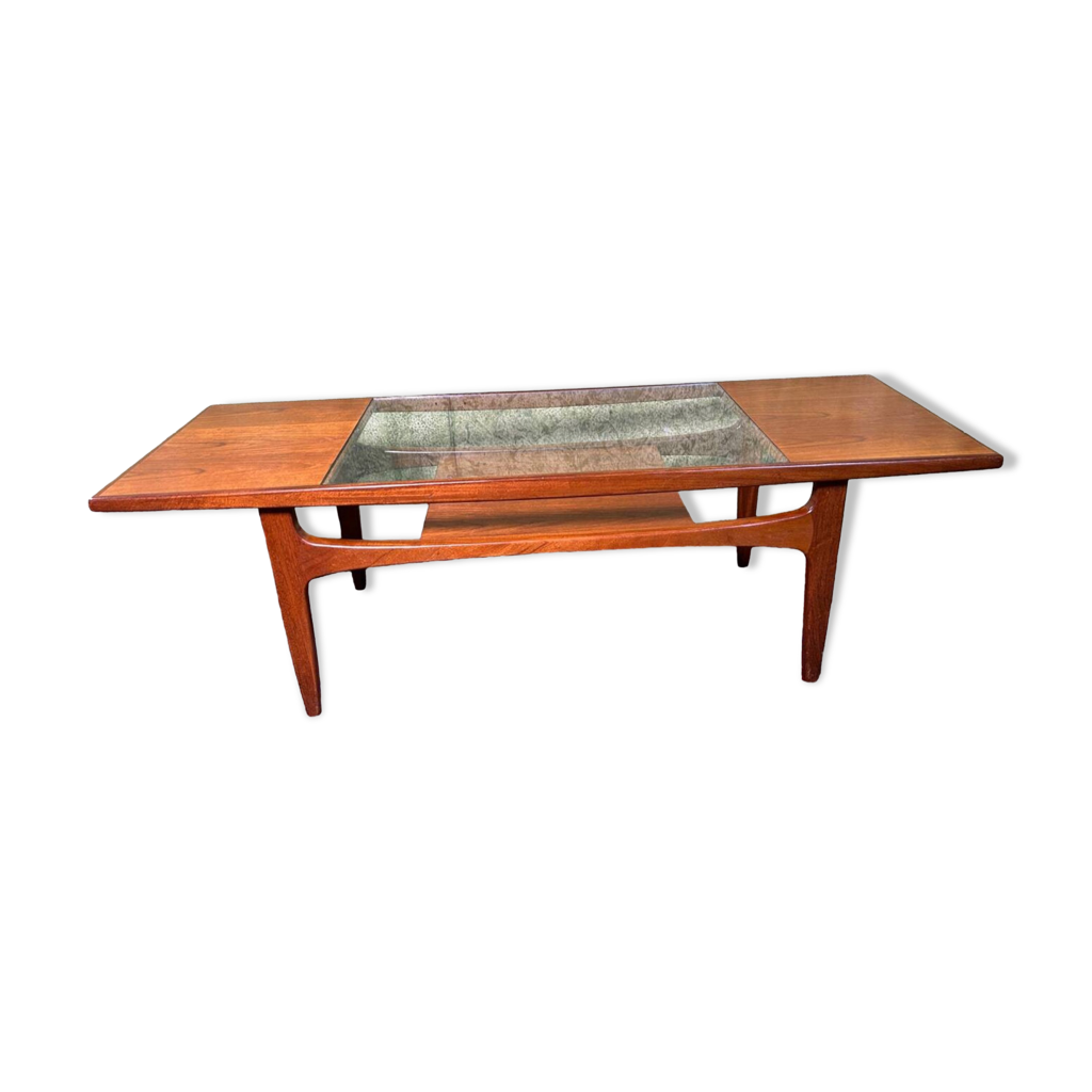 Table basse vintage rétro vintage en teck GPlan Fresco 1960 « mad man » | Selency