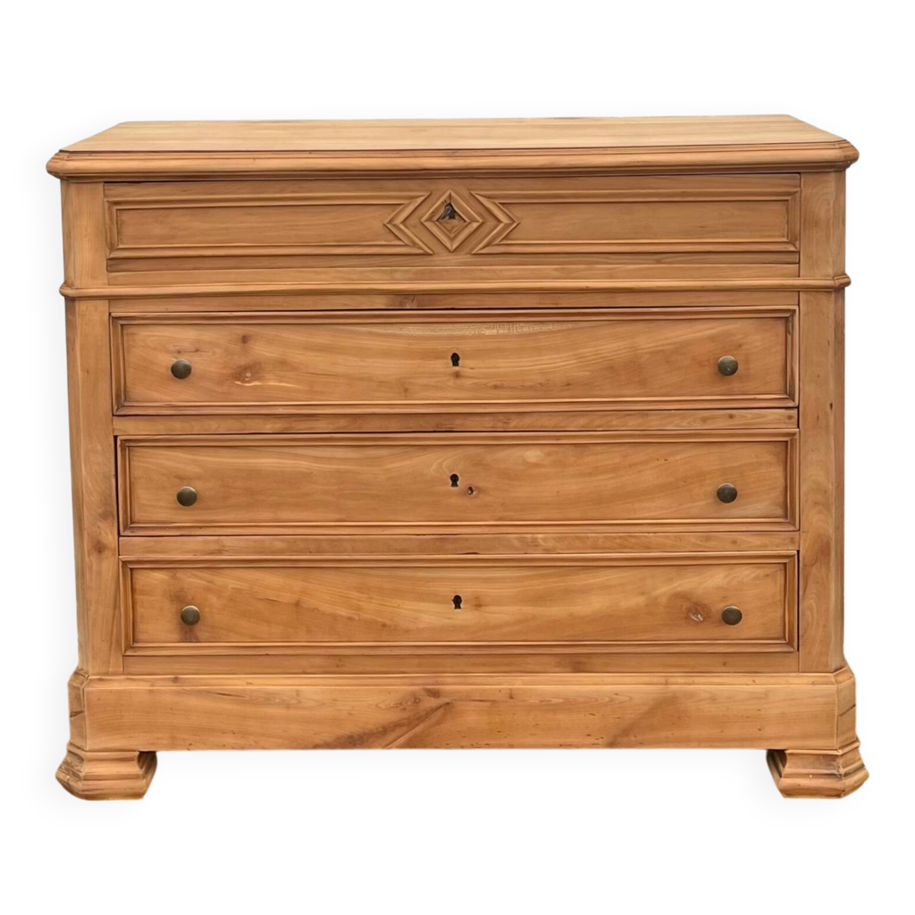 Commode ancienne en bois massif brut | Selency