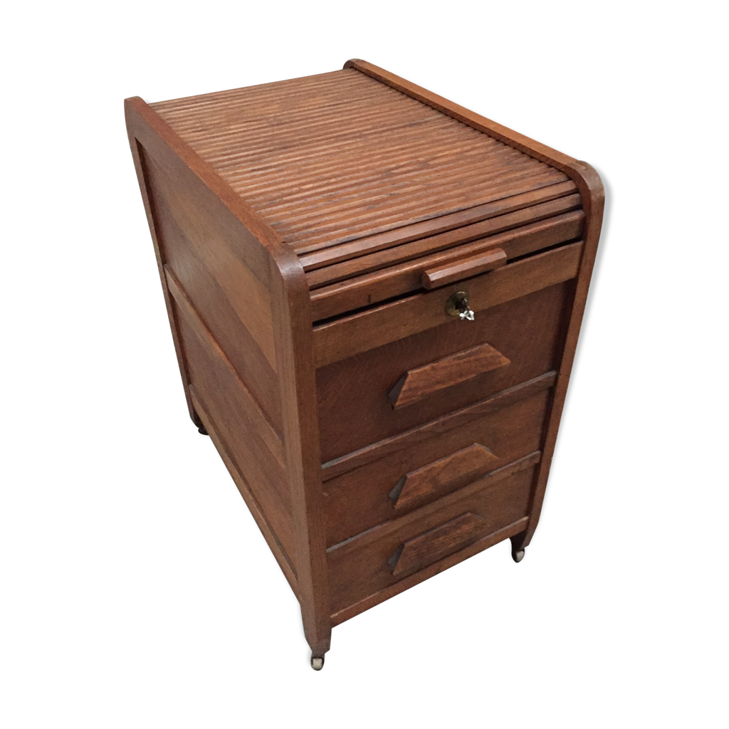 Caisson bar en bois a rideaux des années 50 | Selency