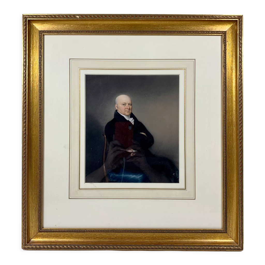 Dessin classique École anglaise du XIXème siècle, pastel encadré ...