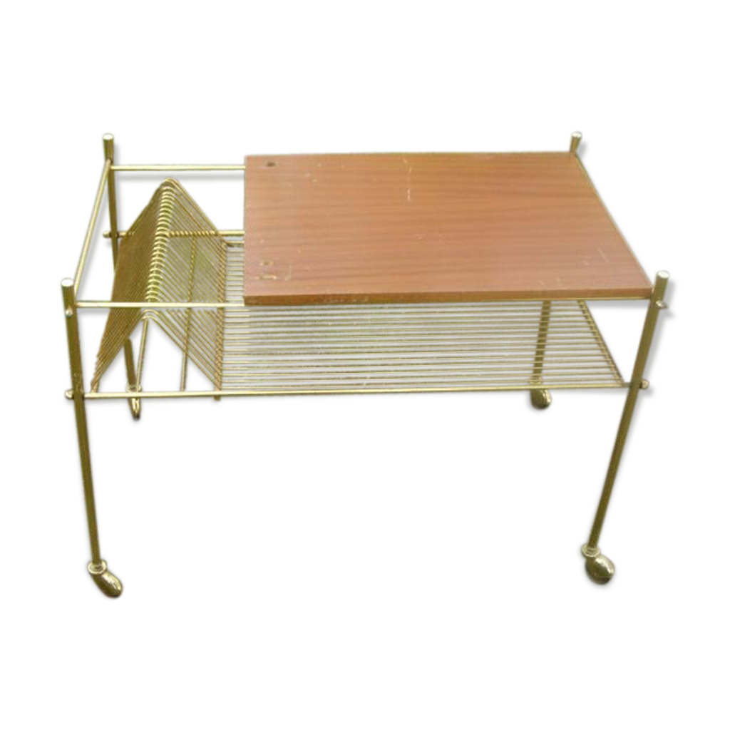 Table sur roulettes pour électrophone et range disques vinyle, années ...