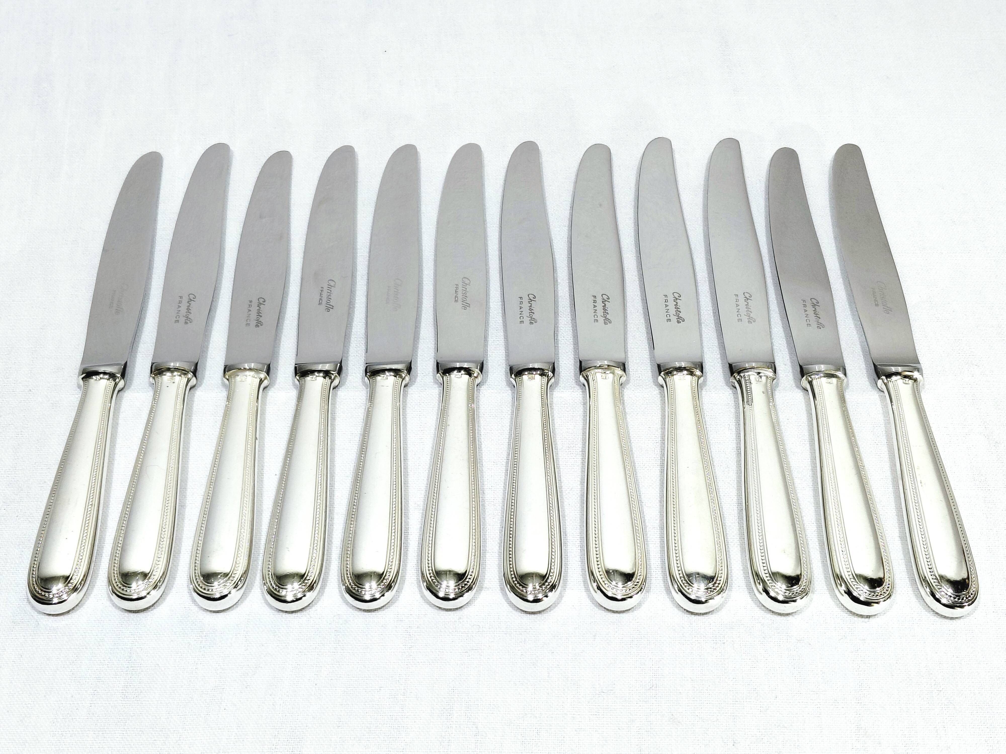 Christofle - Couteaux à Entremet Perles | Selency