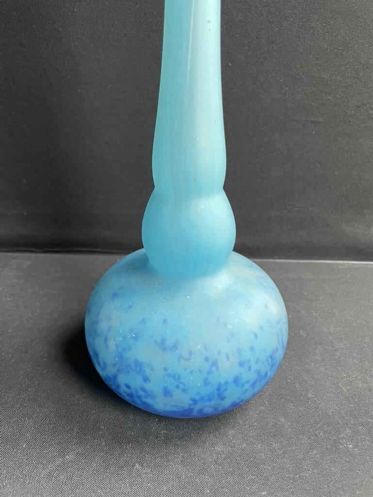 Soliflore vase named “Berluze” – Marmoreal glass – Signed Lorrain by ...