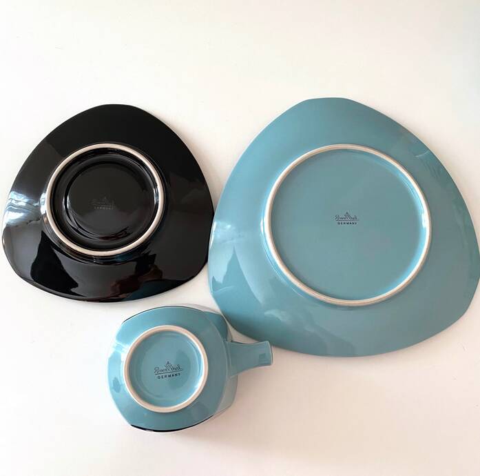 6 tasses à café, soucoupes, assiettes à gâteau Rosenthal Flash One ...