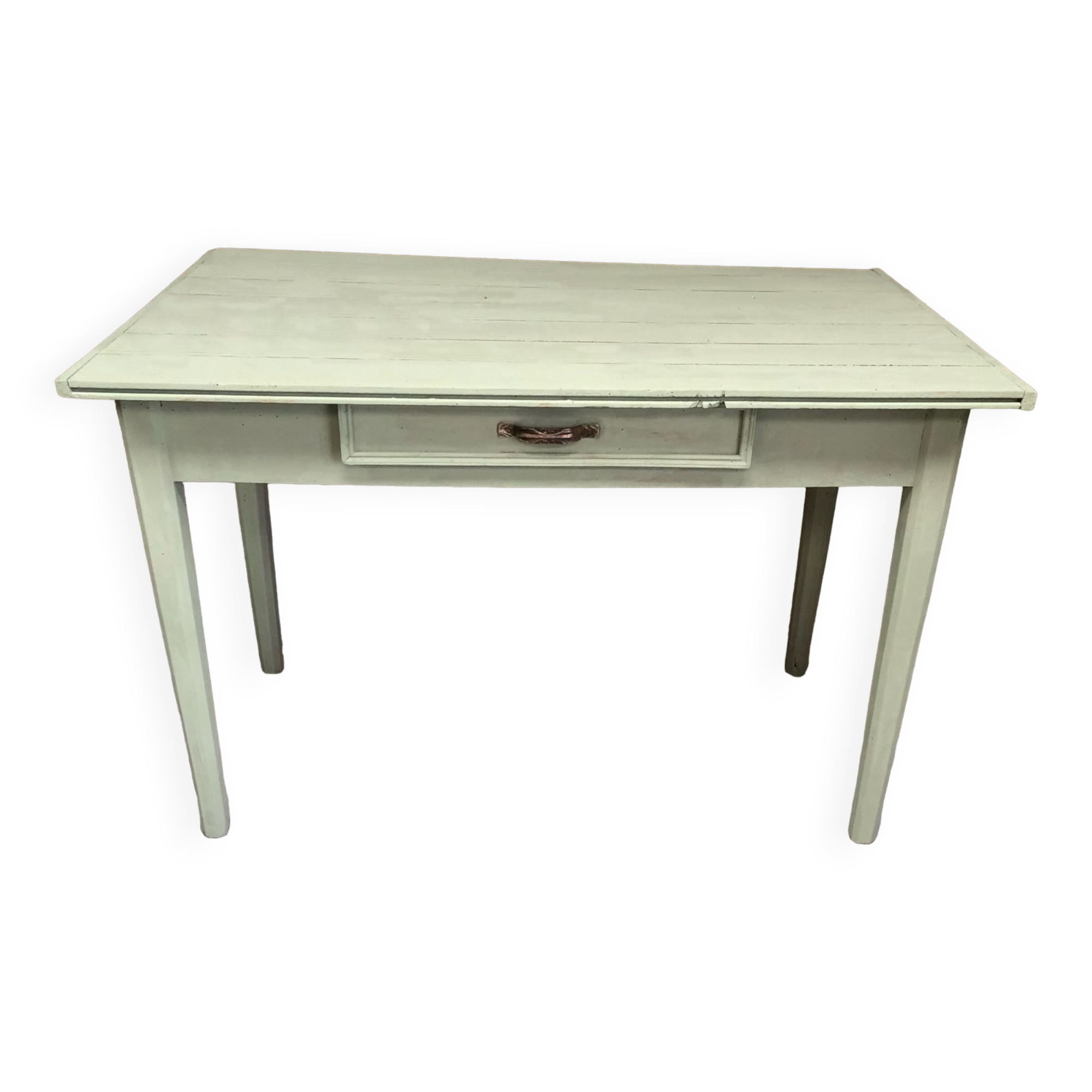 Ancienne table de cuisine en sapin patinée | Selency