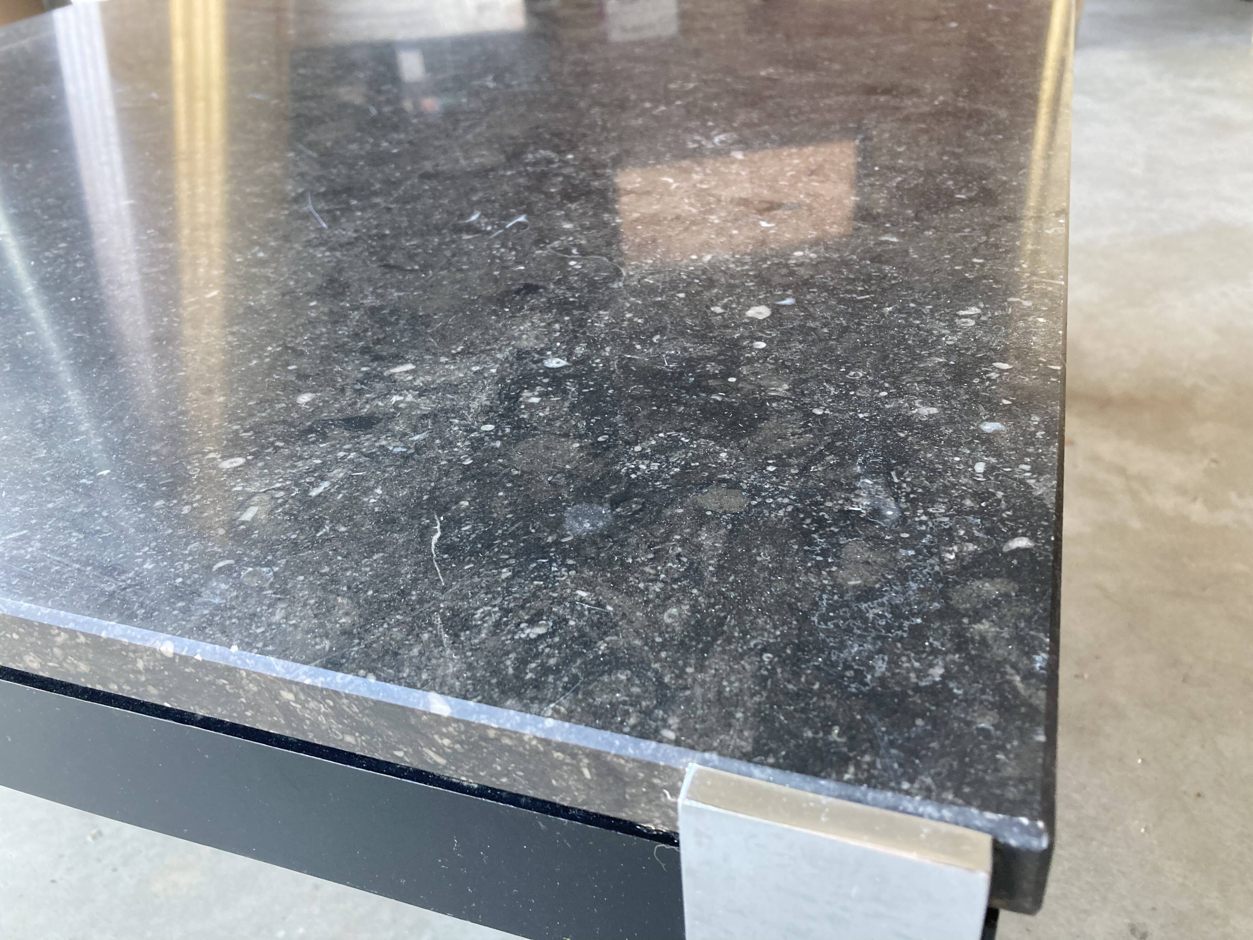 Italian art deco granite inox coffee table | Selency
