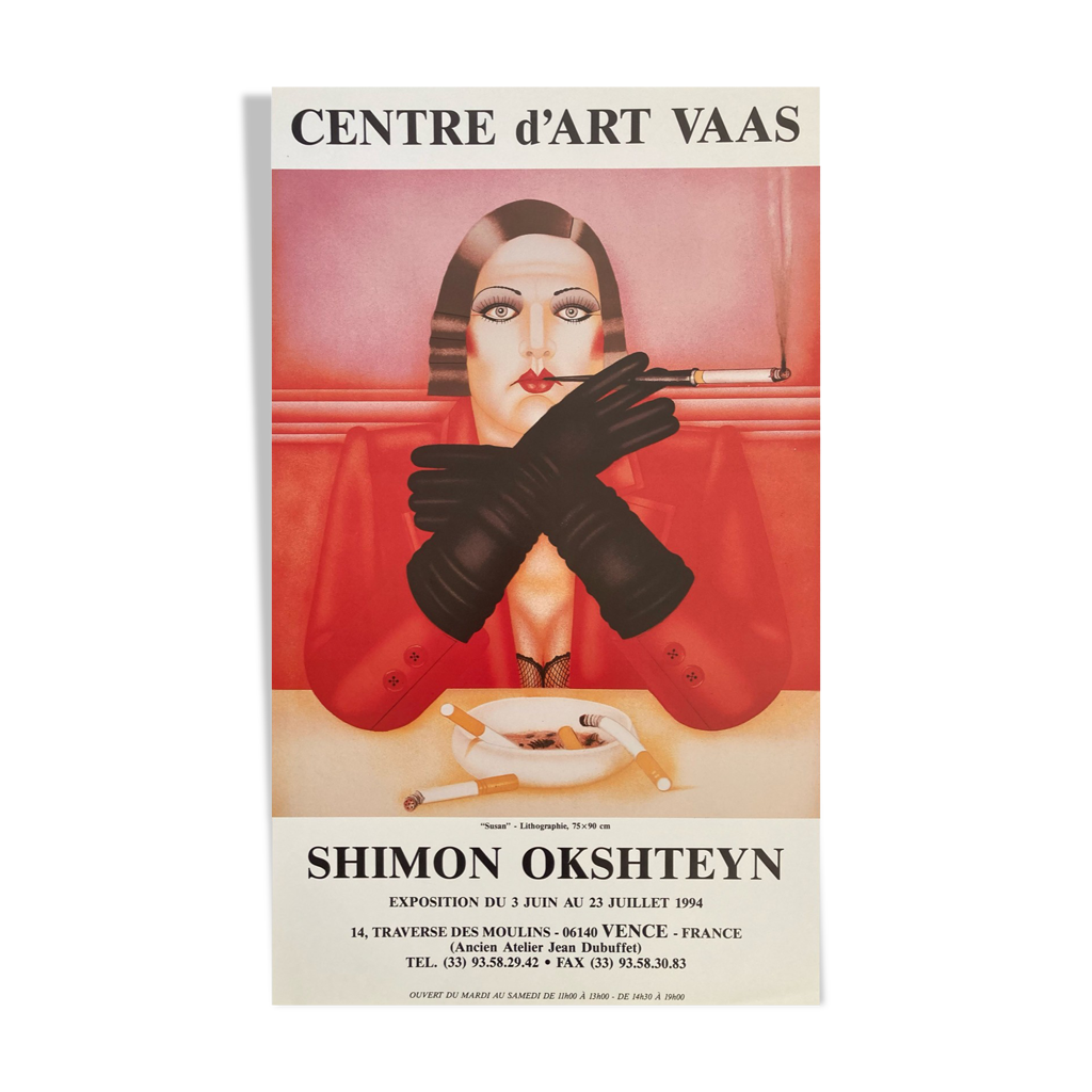 Affiche originale de Shimon Okshteyn atelier Jean Dubuffet (vence) 1994 ...