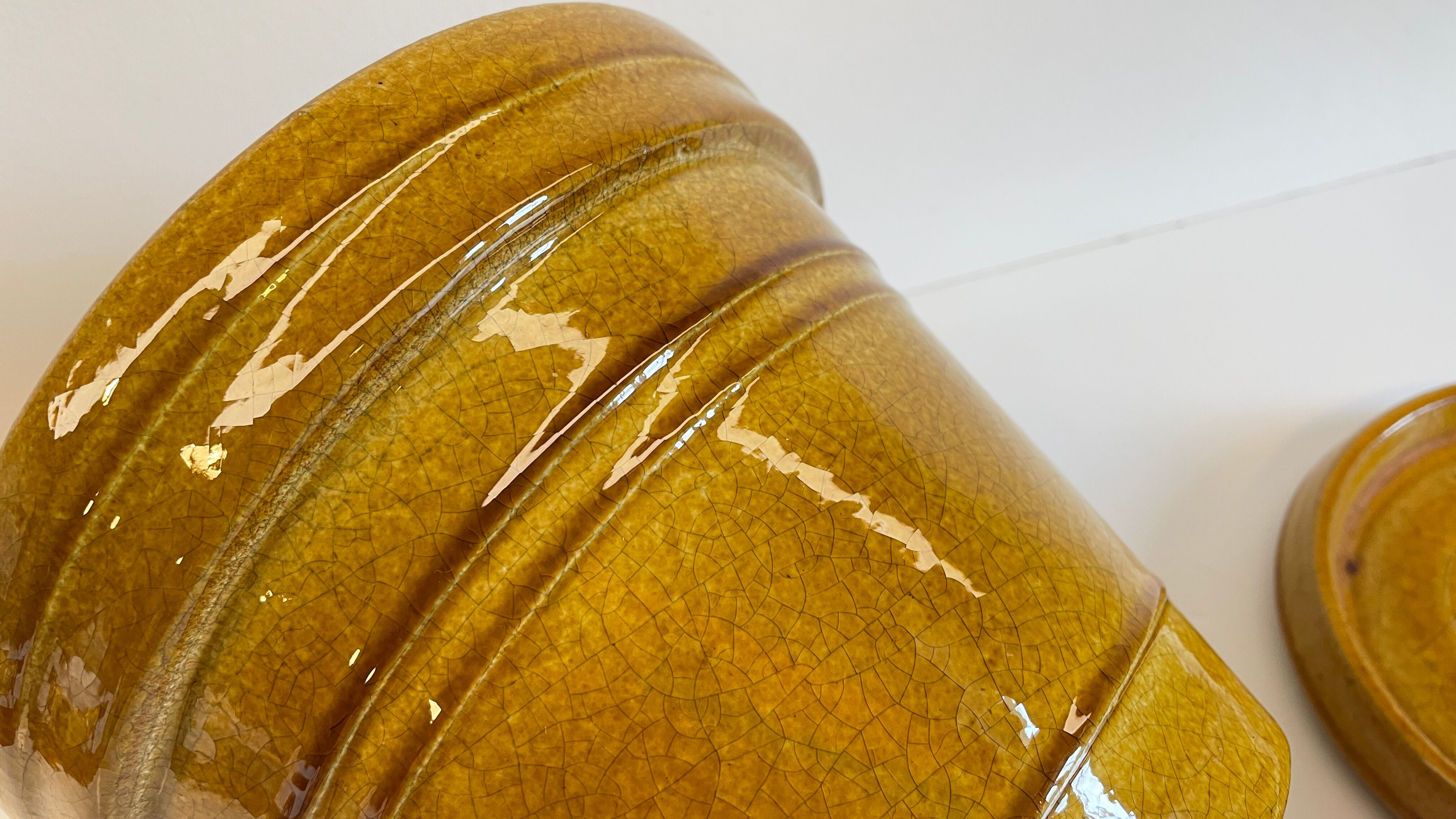 Pot à trou et sa soucoupe, poterie Clarous France | Selency