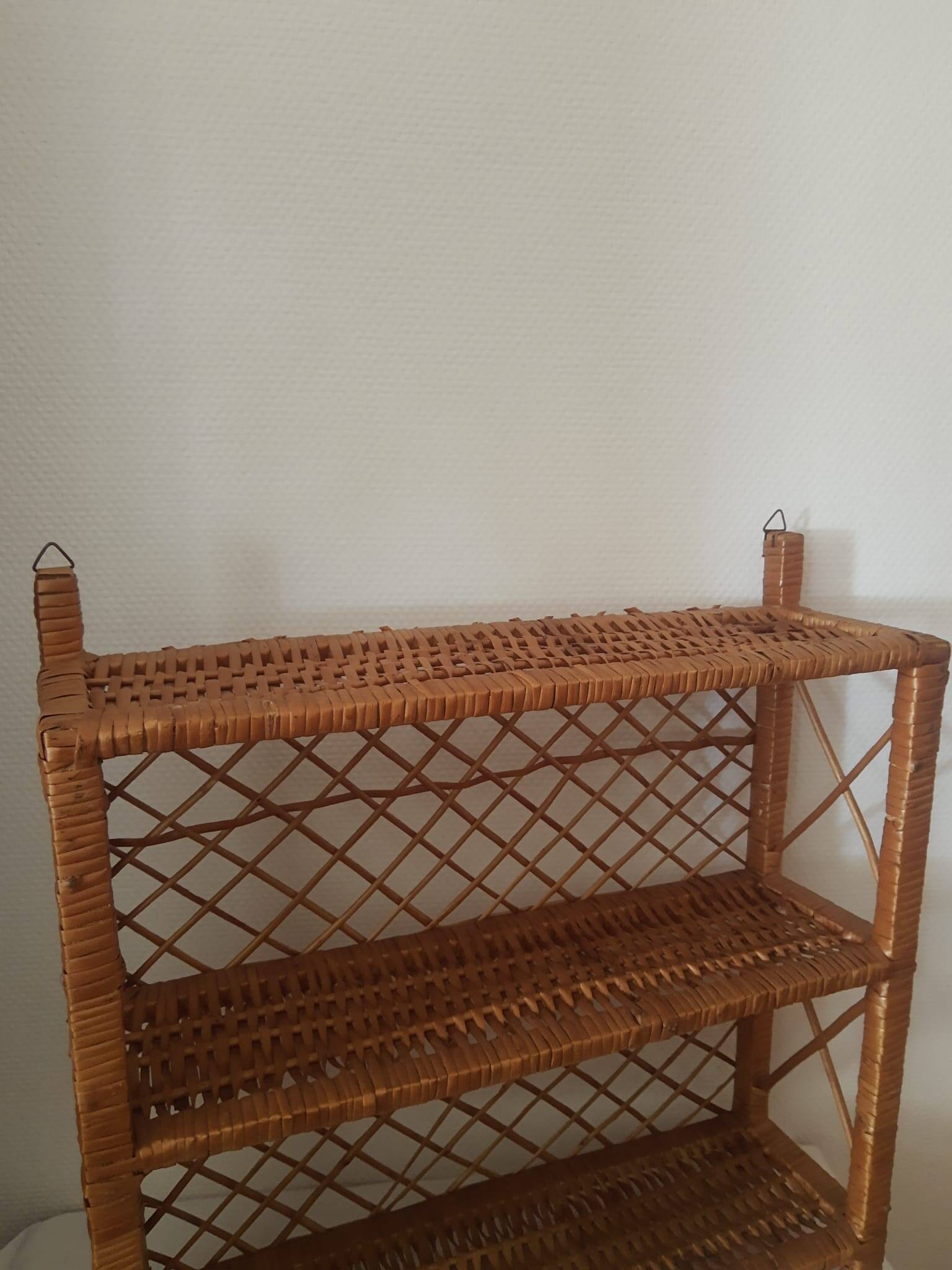 Étagère 3 niveaux en osier vintage | Selency