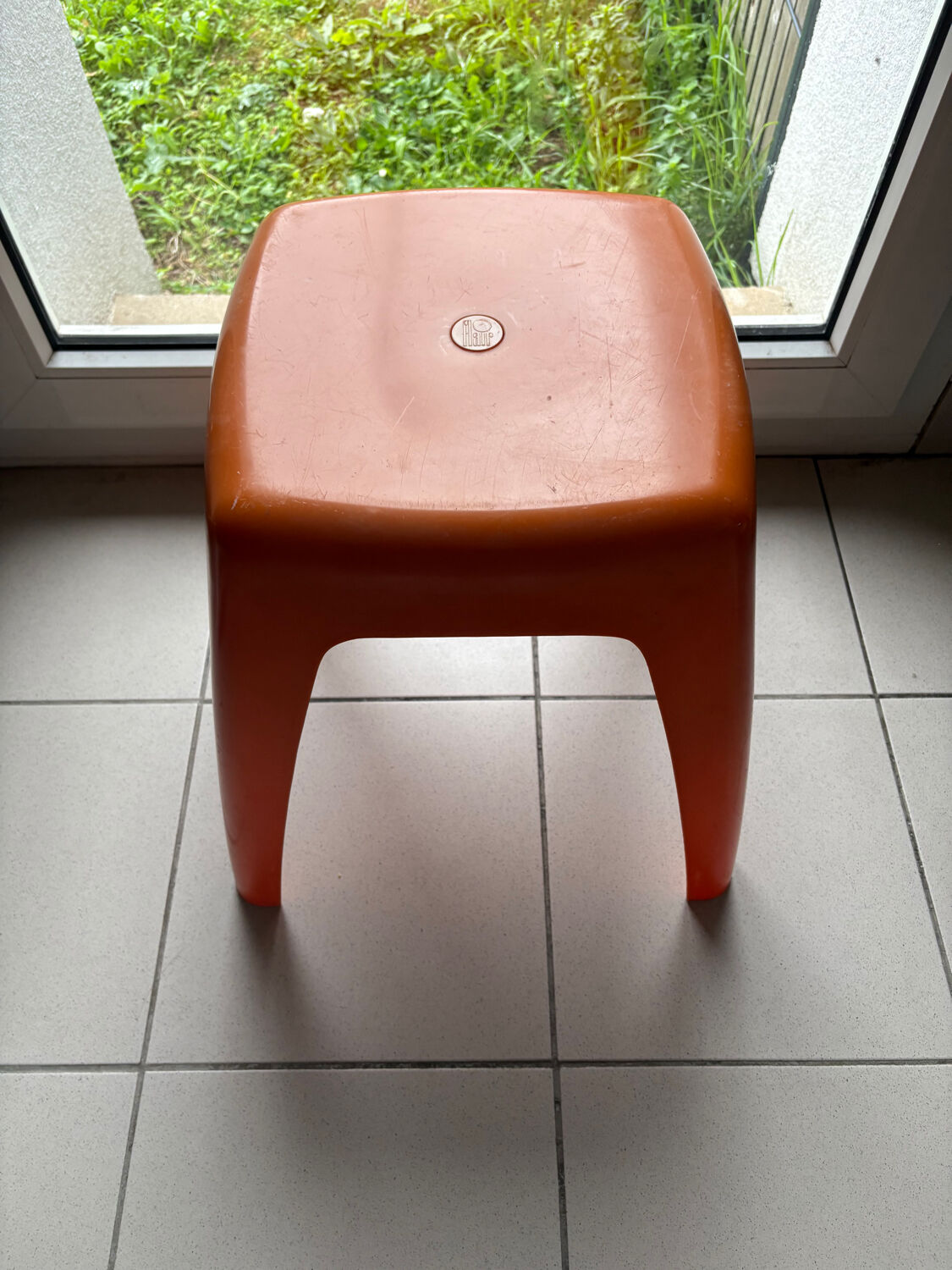 Vintage orange Flair stool from the 70s | Selency