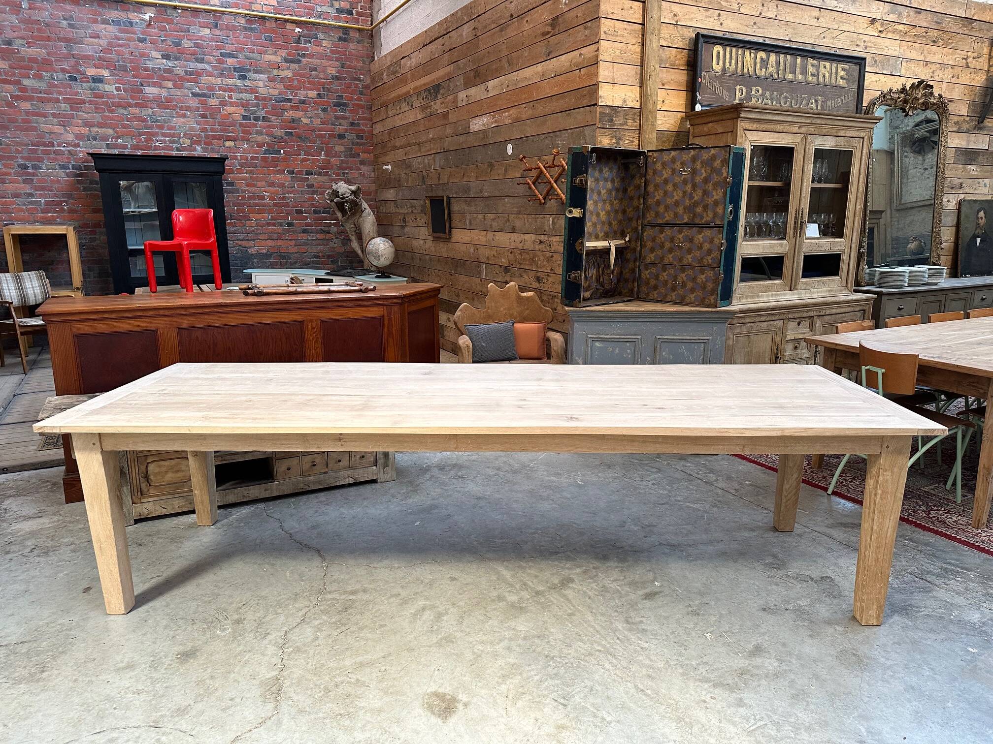 Grande table de ferme en chêne massif | Selency