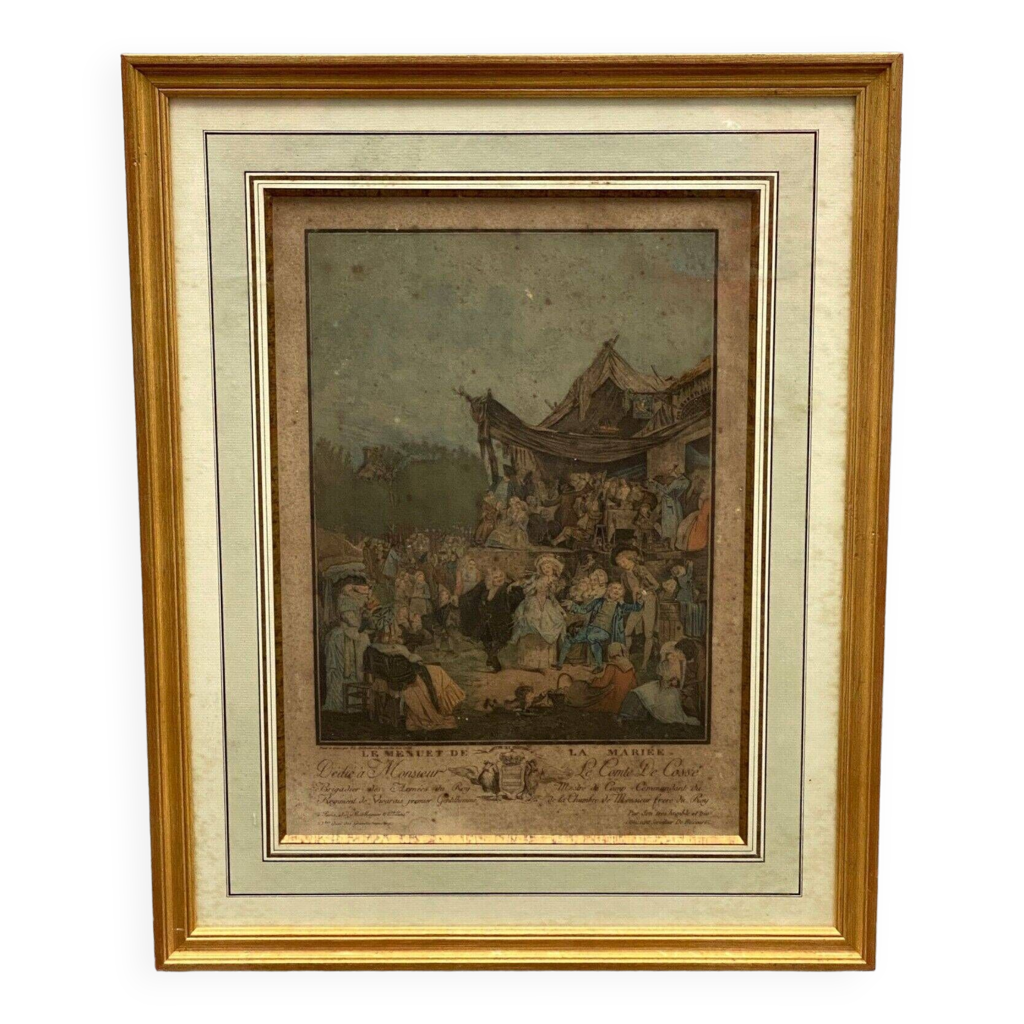 Gravure philibert-louis debucourt magnier le menuet de la mariée | Selency