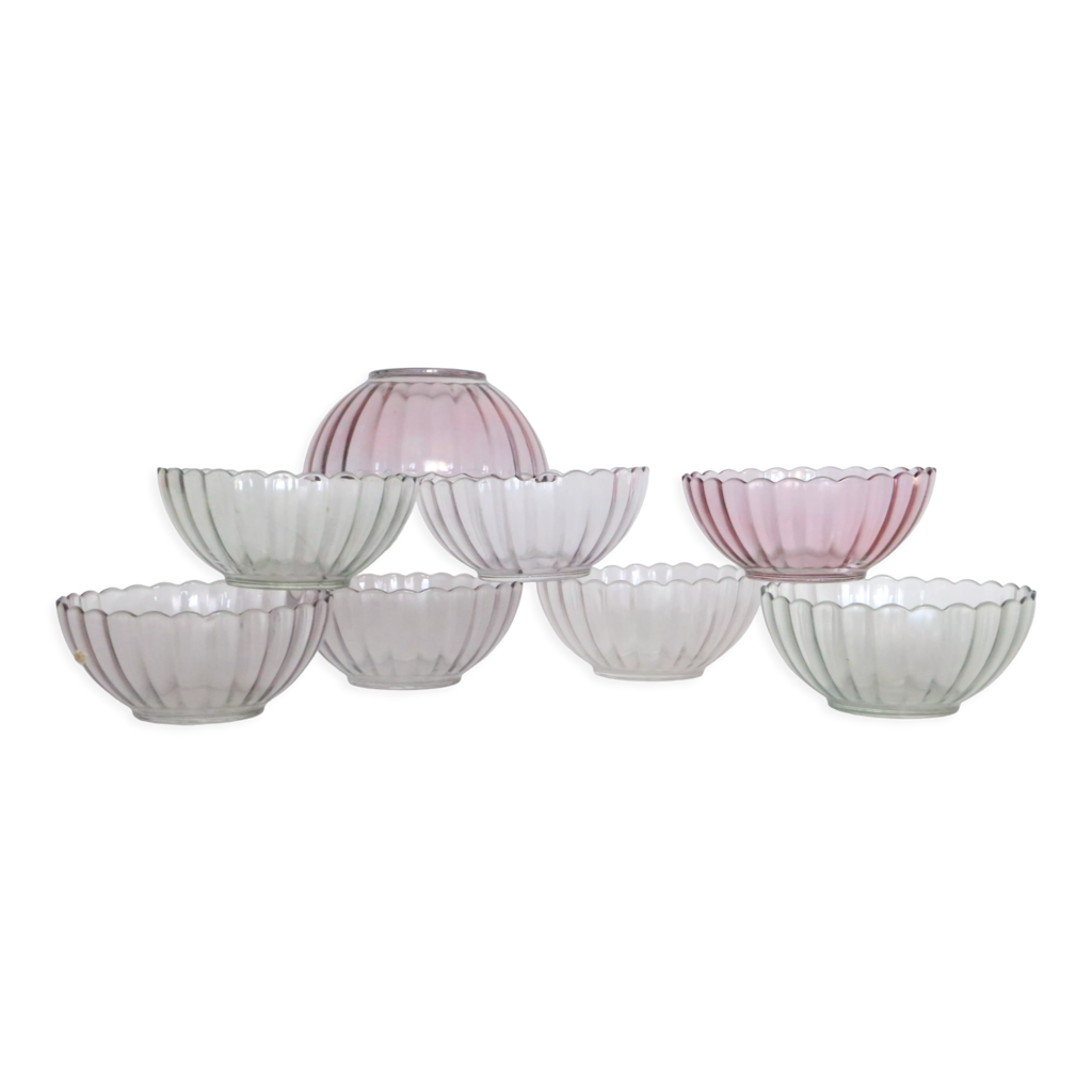 Ensemble De 8 Bols En Verre Rose Vert Et Violet Rosaline Arcoroc