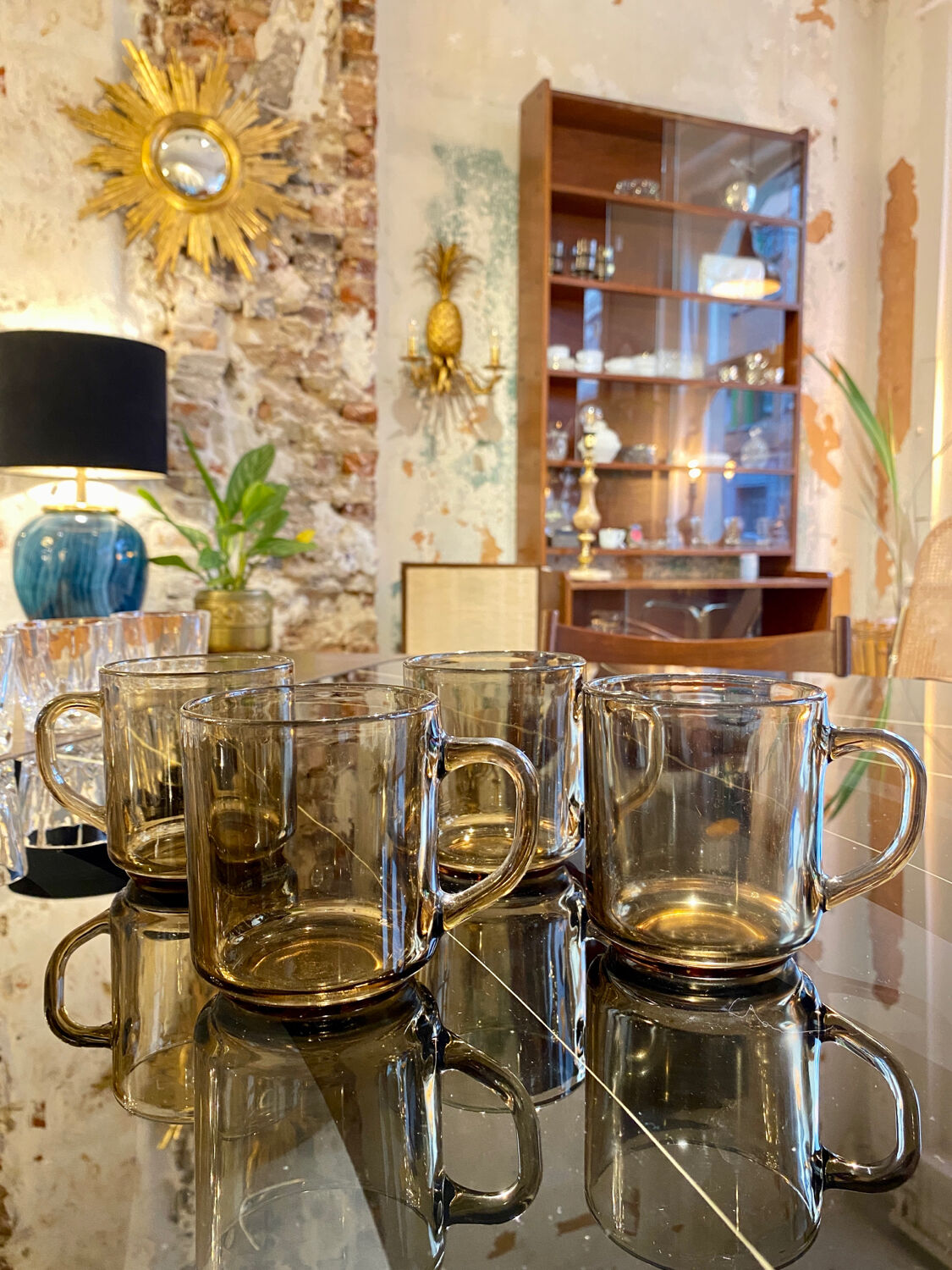 Lot de 4 mugs arcoroc en verre fumé | Selency