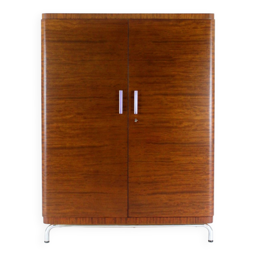 Restored Bauhaus Chromed Tubular Steel Wardrobe by Robert Slezak, 1930s ...