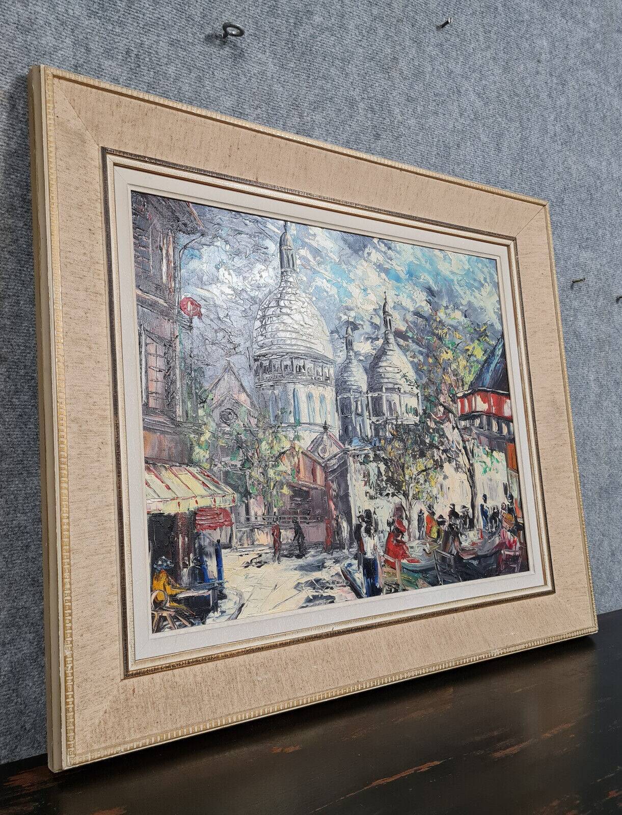 Huile sur toile "Place du Tertre", Montmartre Paris, par Henri ...